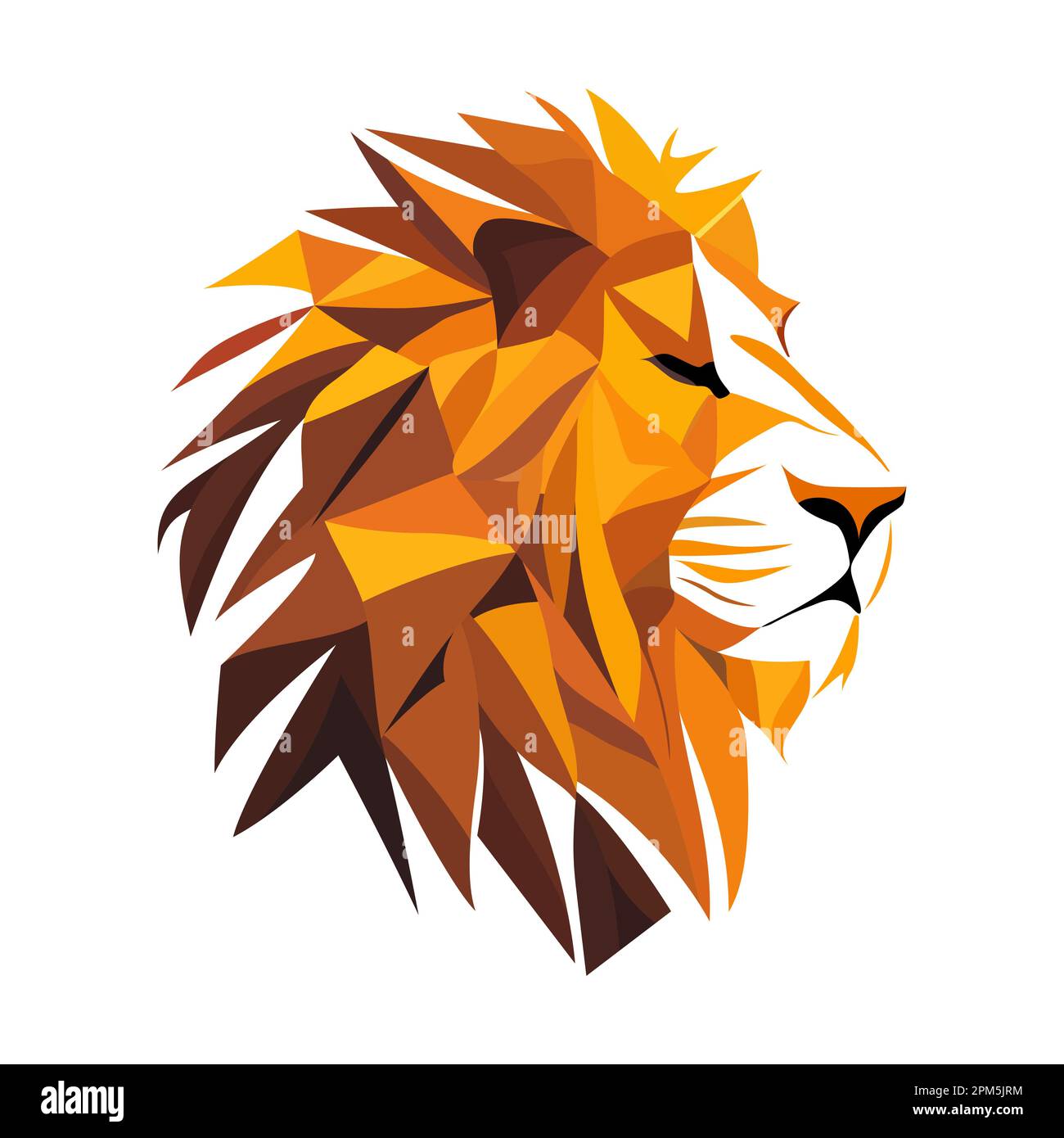 Lion logo design. Abstract colorful polygon lion head. Calm lion face ...