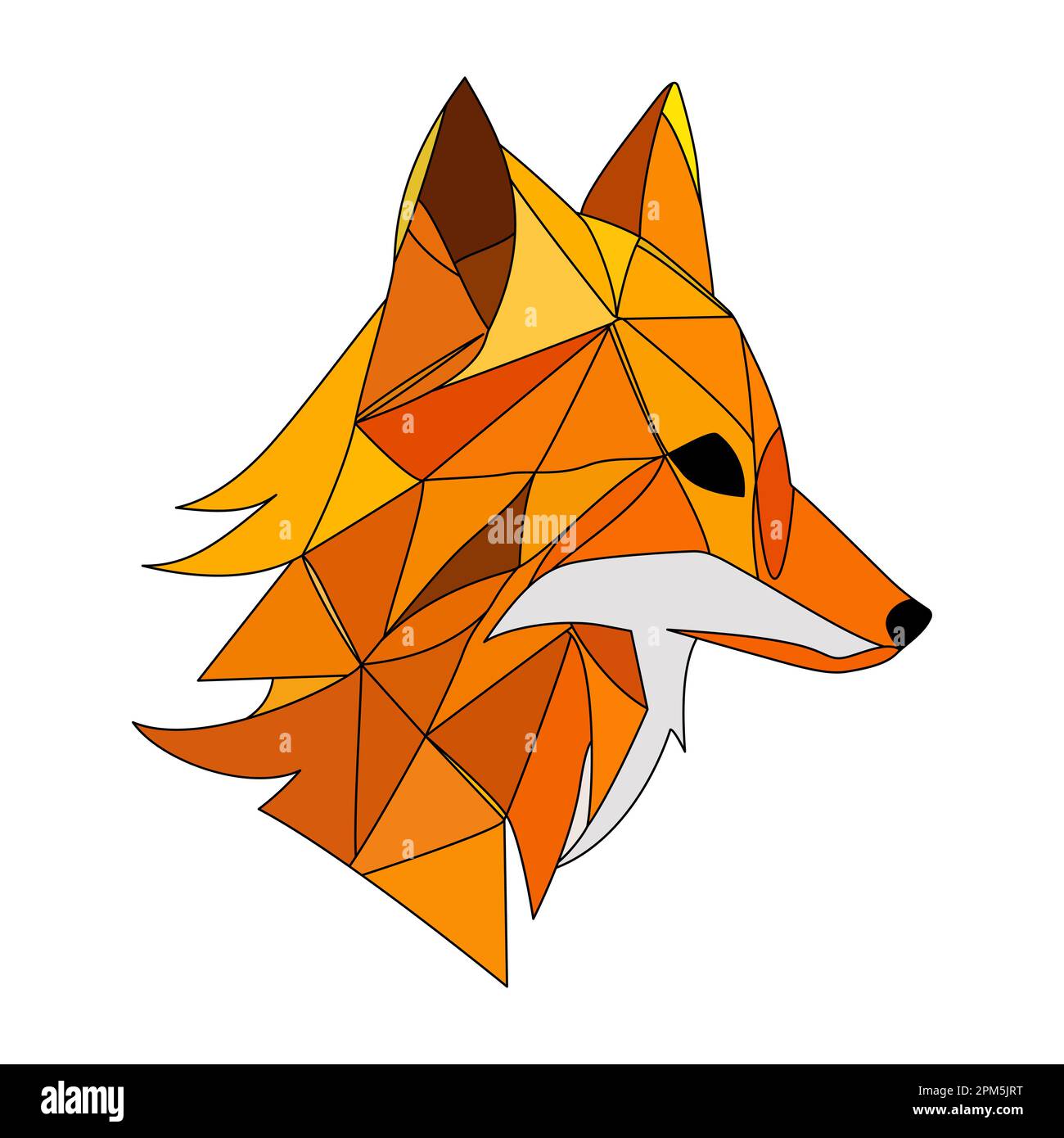 Fox logo design. Abstract colorful polygon fox head. Calm fox face. Vector illustration Stock ...