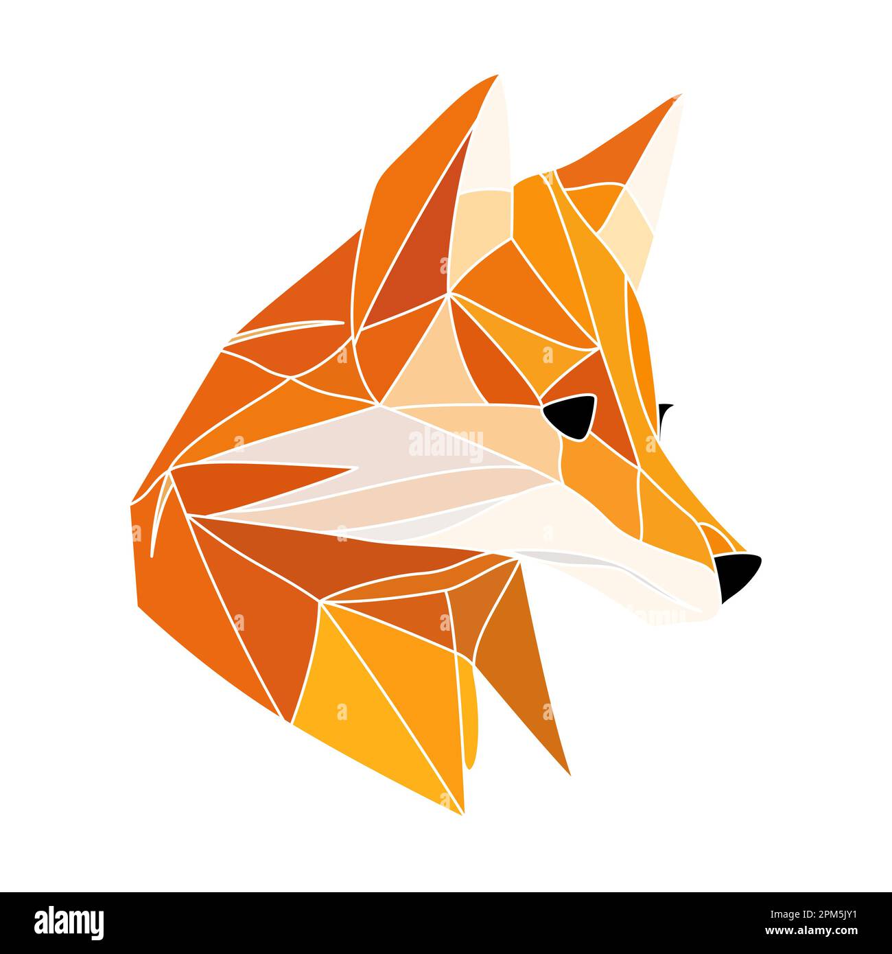 Fox logo design. Abstract colorful polygon fox head. Calm fox face. Vector illustration Stock ...