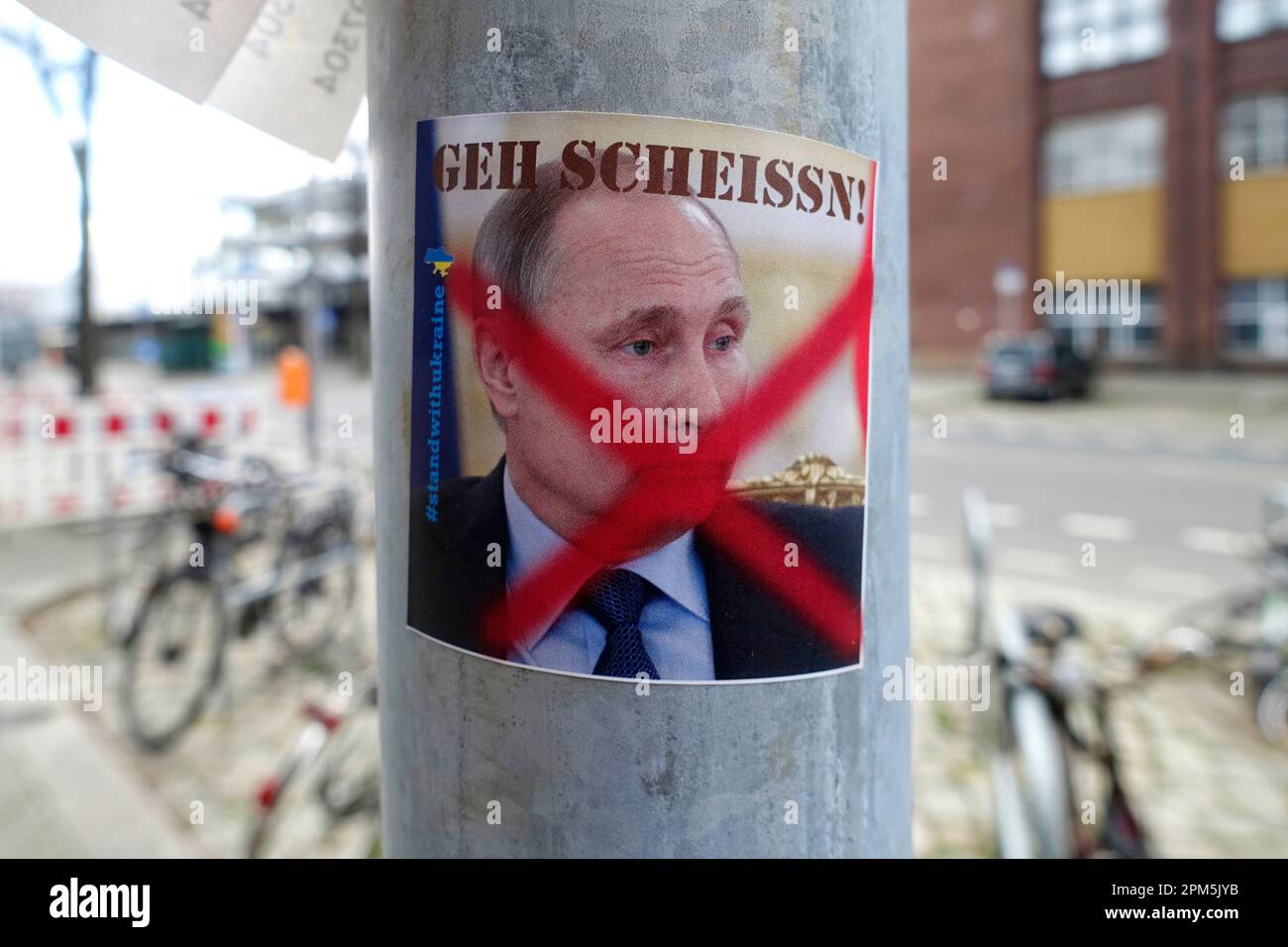 Sticker against the Russian Federation, public ground, Berlin, Germany ...