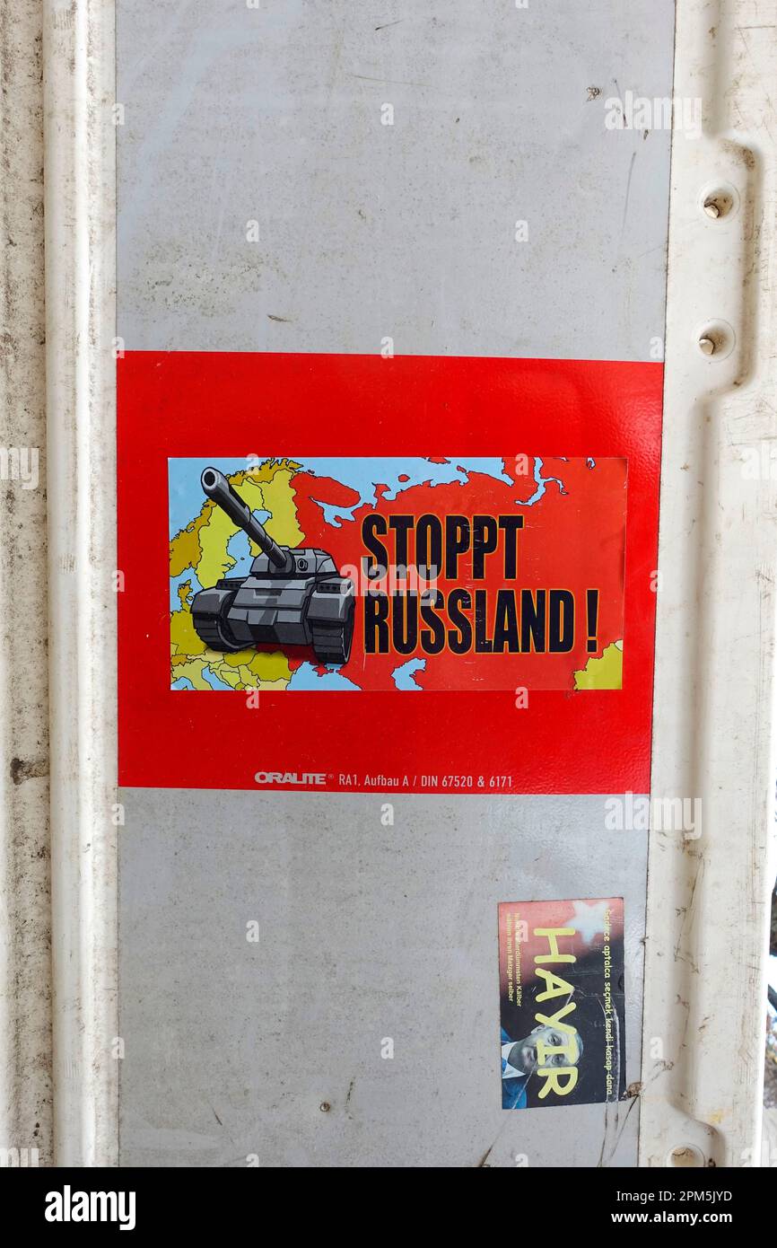 Sticker against the Russian Federation, public ground, Berlin, Germany ...