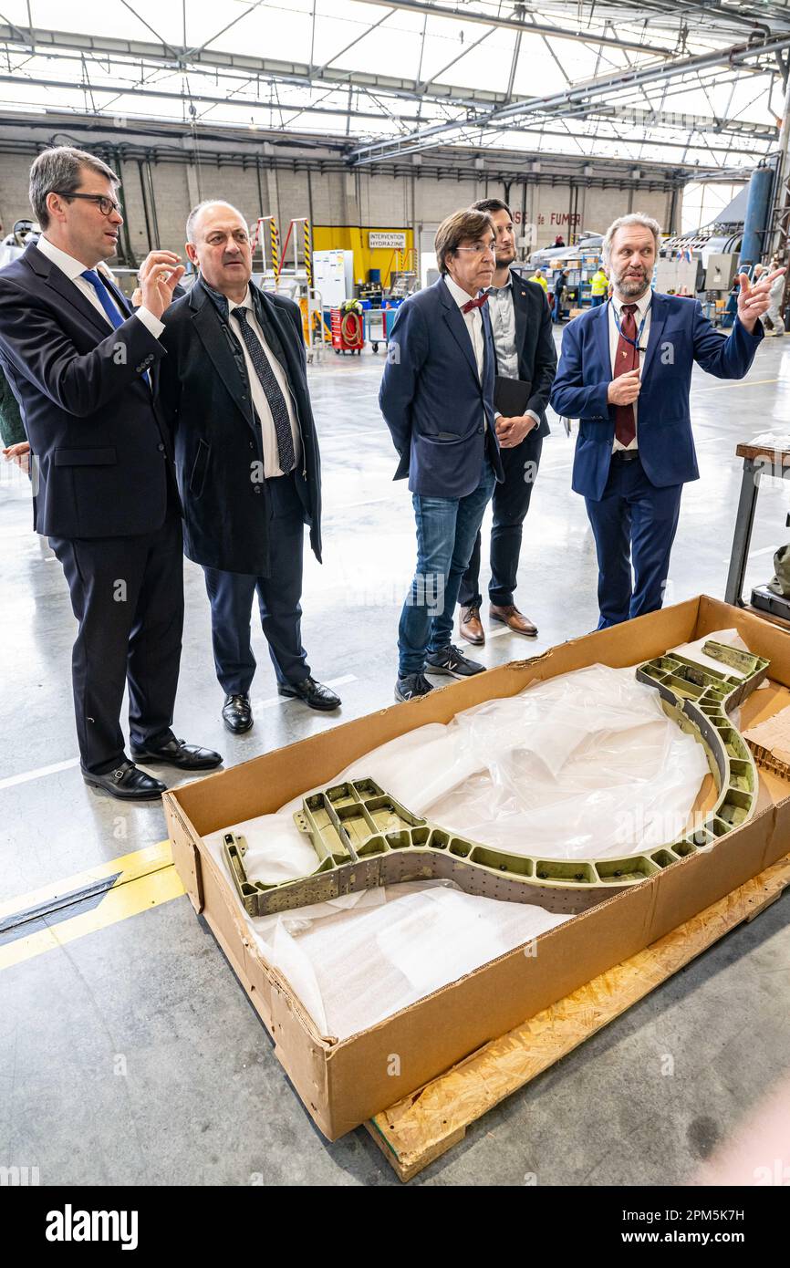 Stéphane Burton, CEO Sabena Engineering (L), Walloon Vice-Minister ...