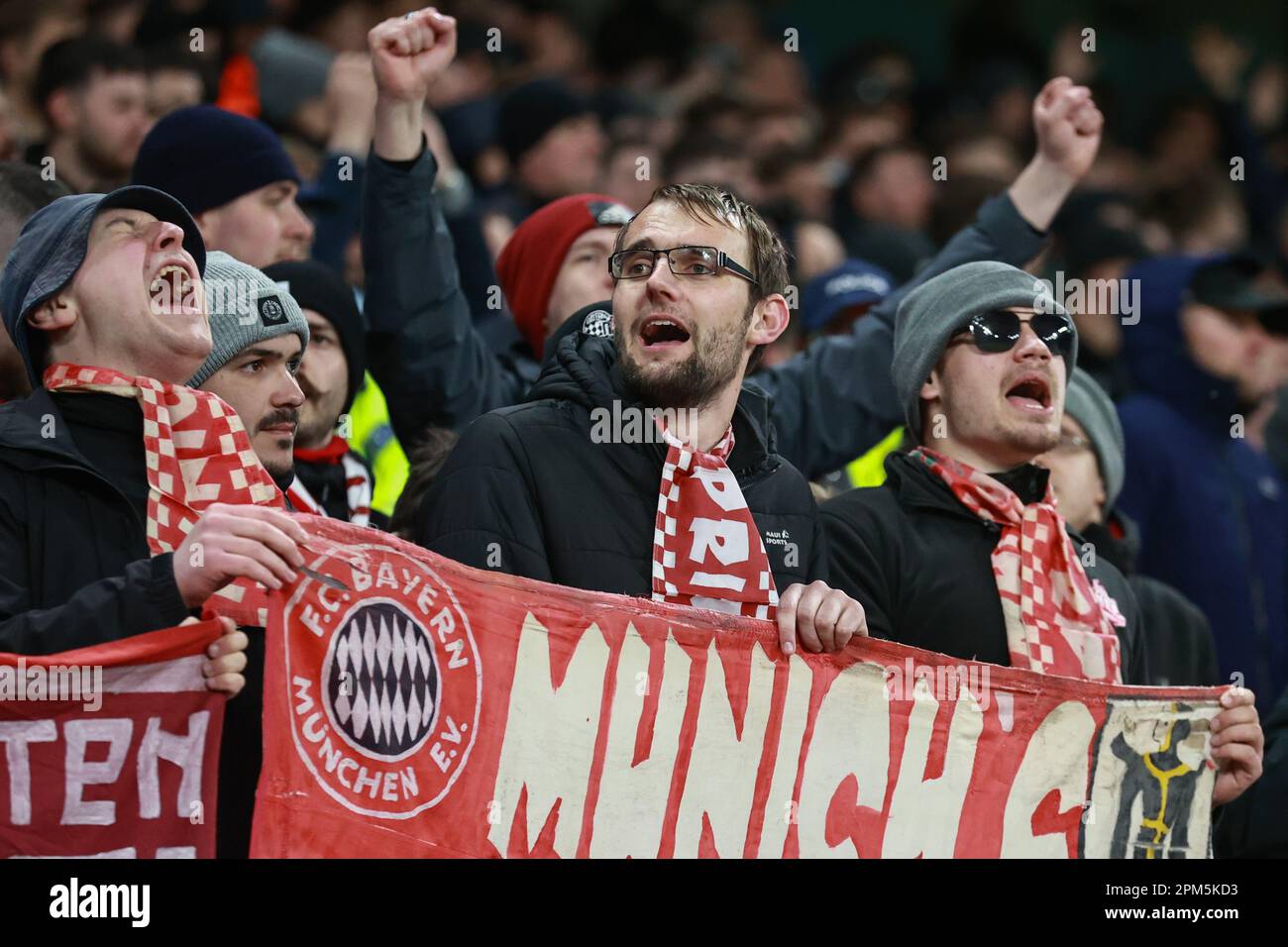 Bayern Munich fans during the UEFA Champions League Quarter-Finals 1st ...