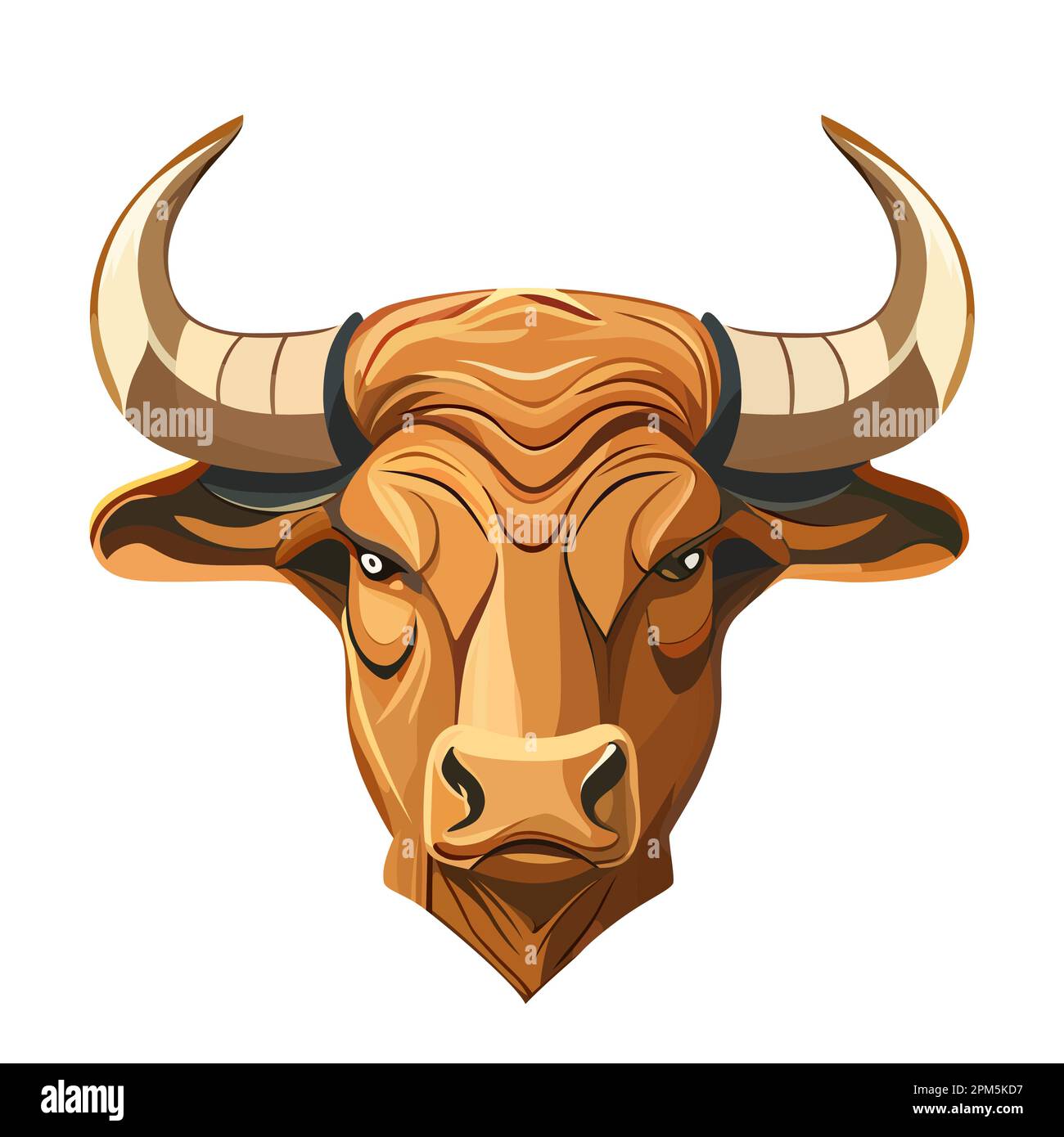Bull head logo design. Abstract drawing bull face. Cute bull face with ...