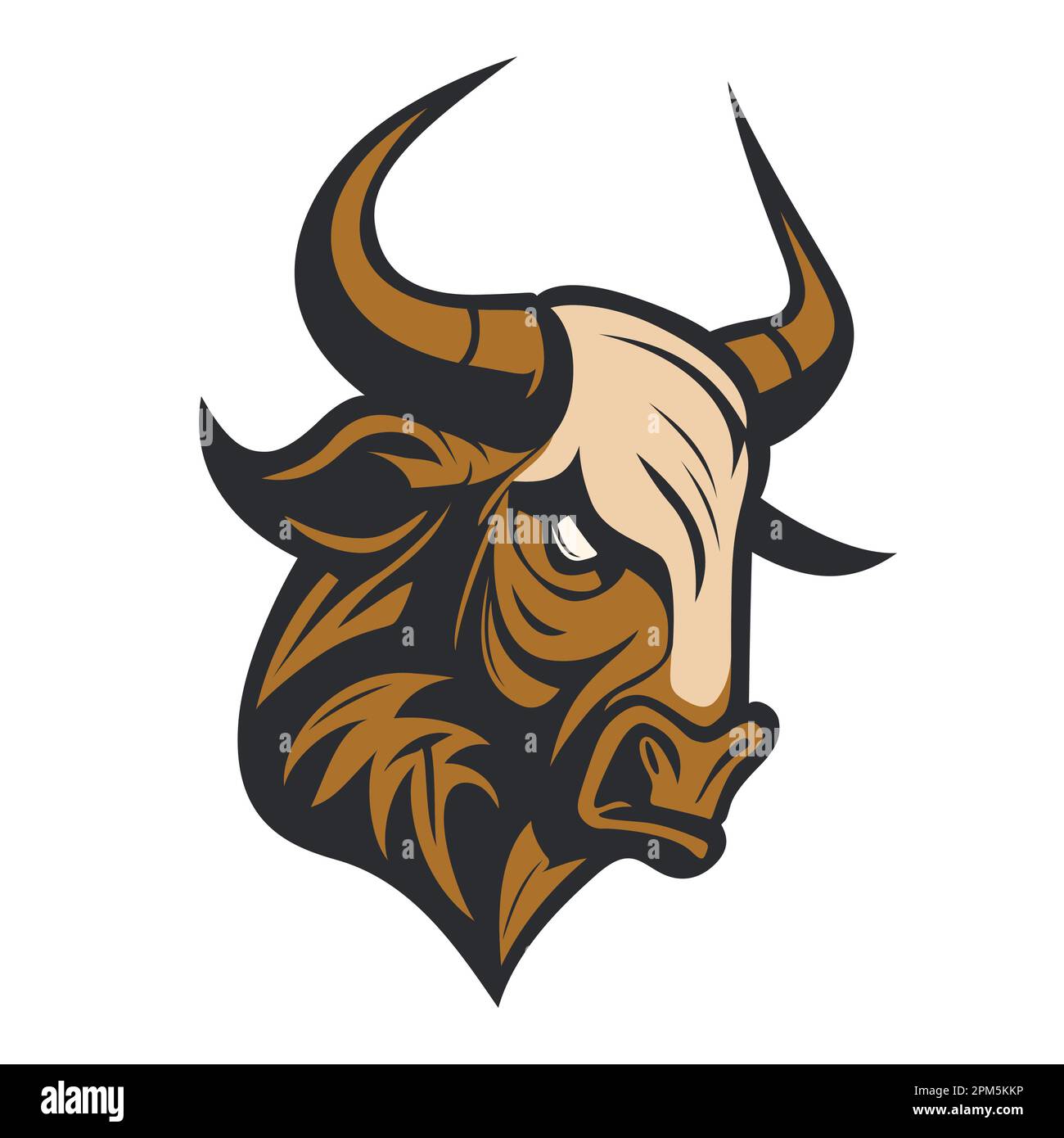 Bull head logo design. Abstract drawing bull face. Cute bull face with ...