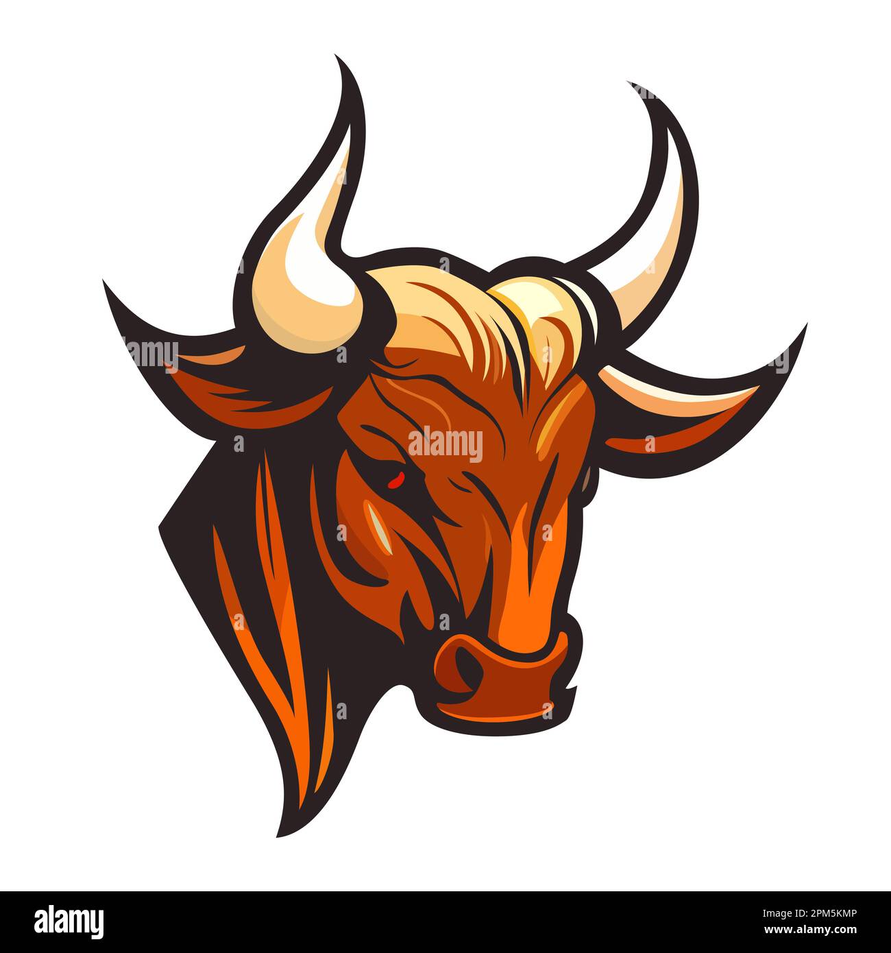 Bull head logo design. Abstract drawing bull face. Cute bull face with ...