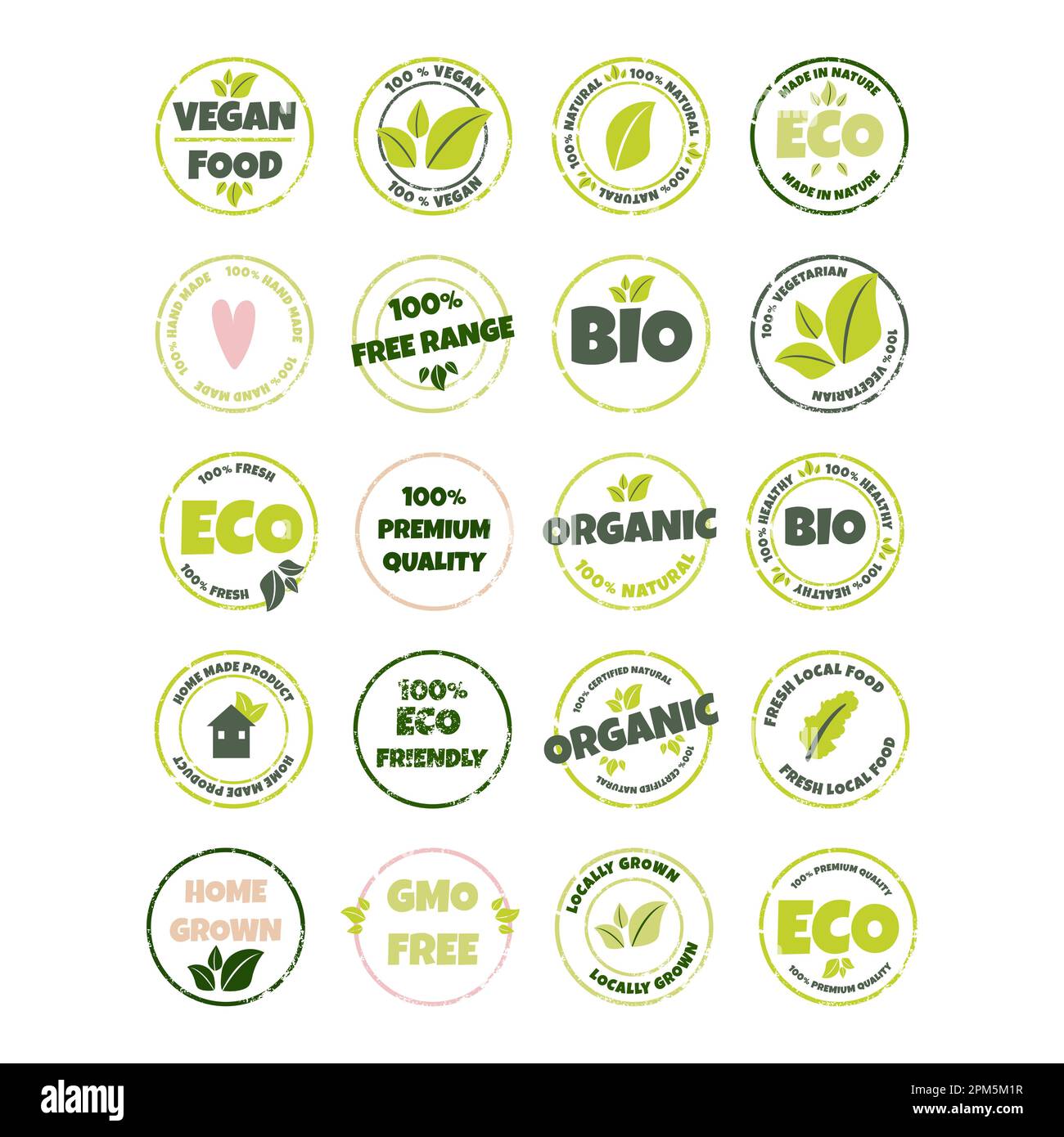 Set of eco, bio, organic and natural products sticker, logo, label ...