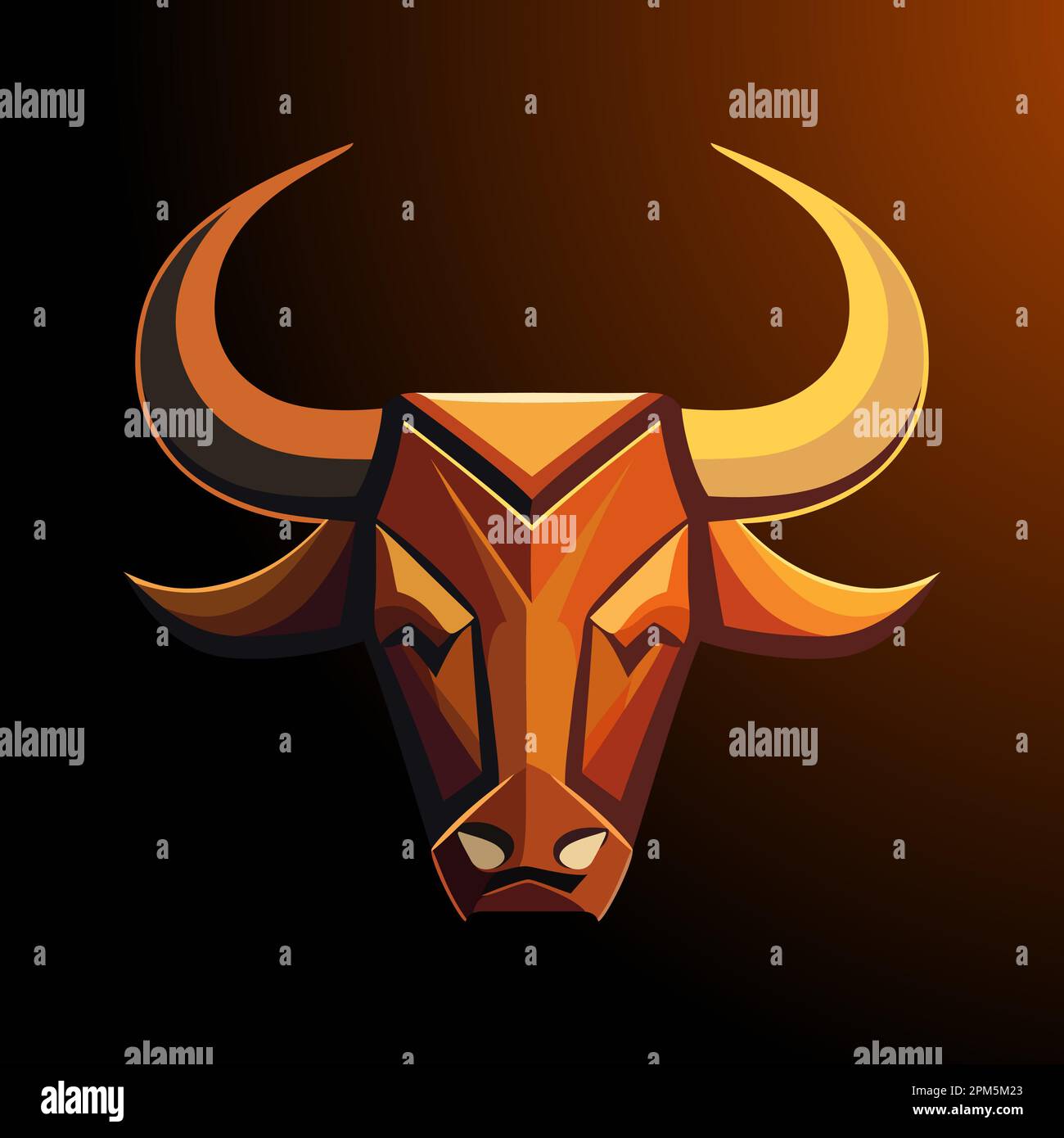Bull head logo design. Abstract drawing bull face. Cute bull face with ...