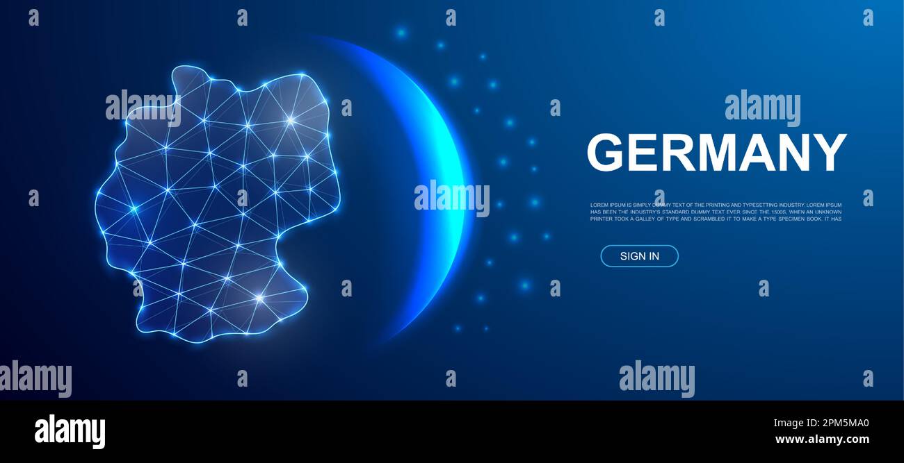 Germany 3d polygonal symbol for website template. Low poly Country map ...