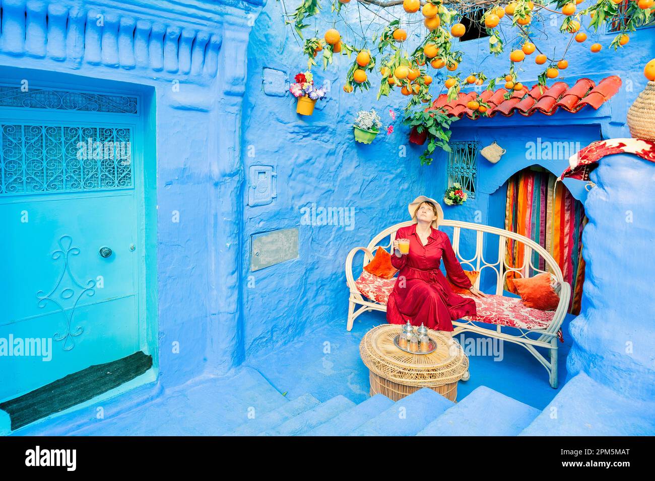 orange juice hospitality in Chefchaouen. Its a city in northwest ...