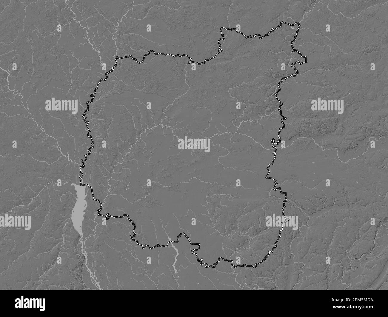 Chernihiv, region of Ukraine. Bilevel elevation map with lakes and ...
