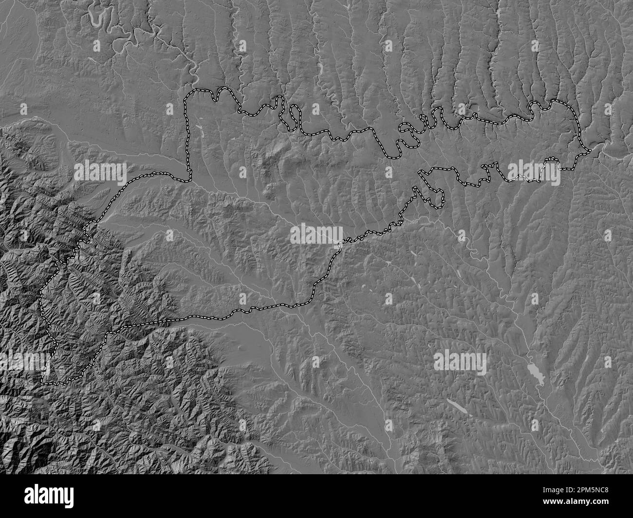 Chernivtsi, region of Ukraine. Bilevel elevation map with lakes and ...