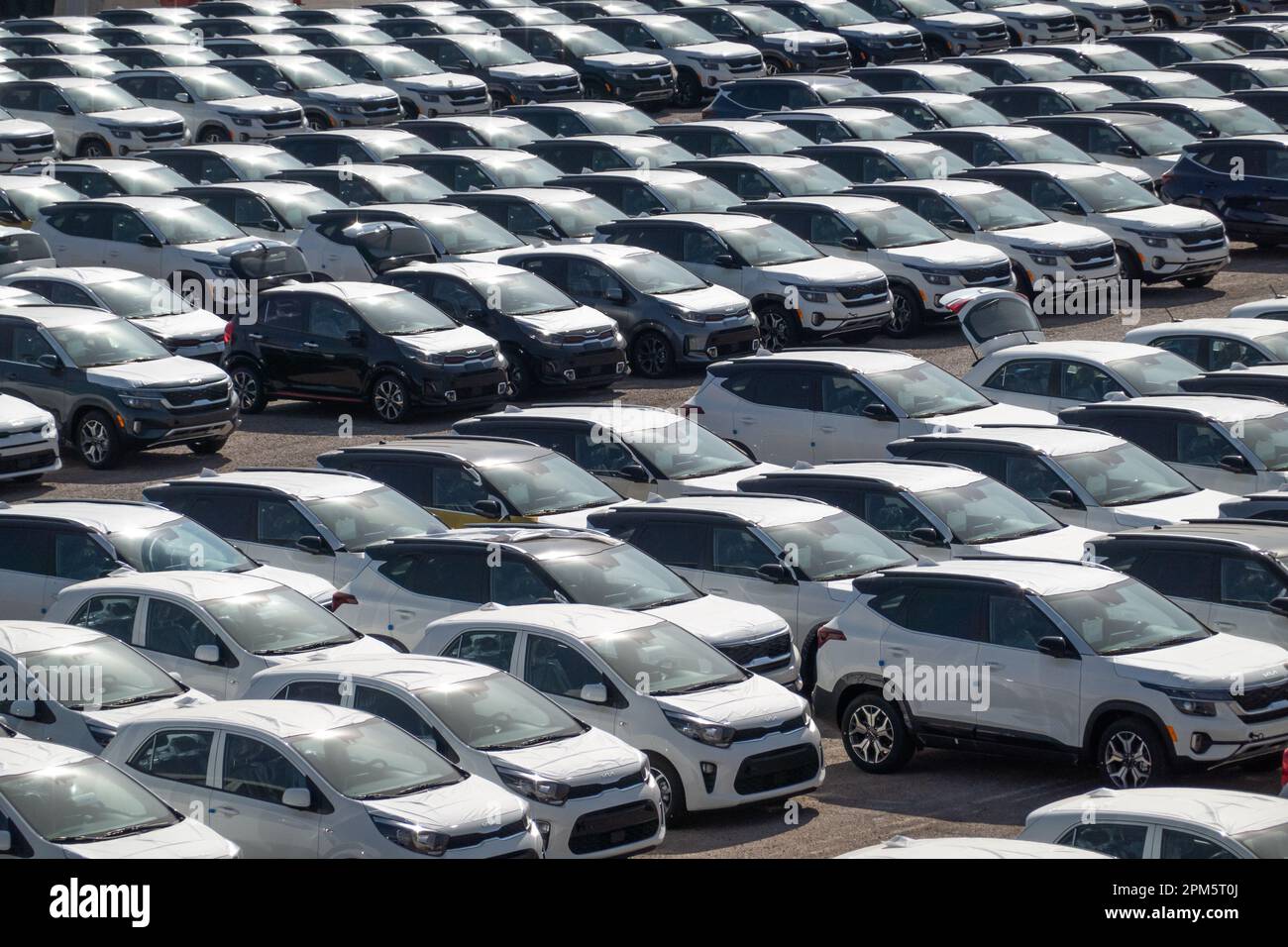 Eilat, israel - November 25, 2022: High angle of many modern white ...