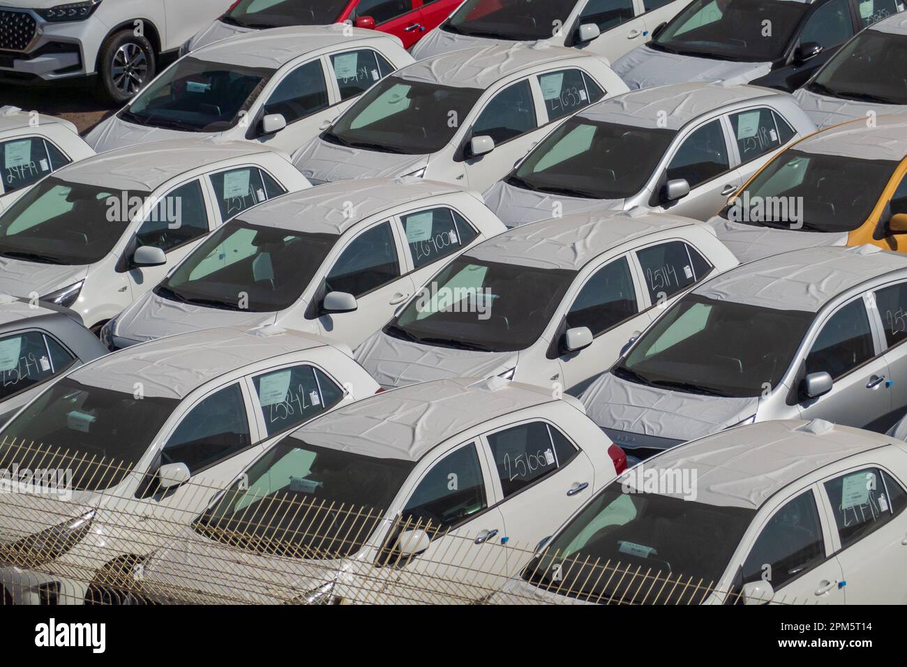 Eilat, israel - November 25, 2022: High angle of many modern white ...