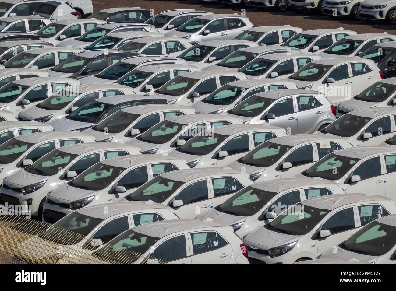 Eilat, israel - November 25, 2022: High angle of many modern white ...