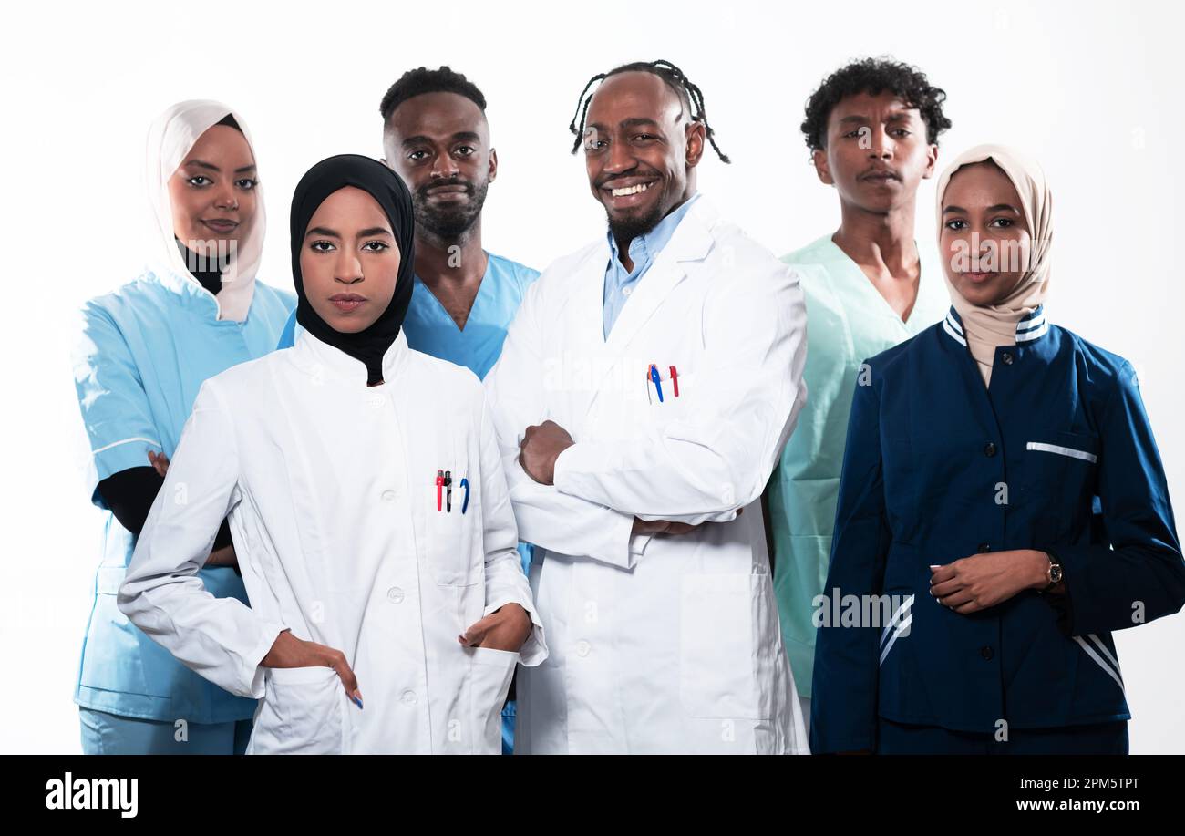 Team or group of a doctor, nurse and medical professional coworkers ...
