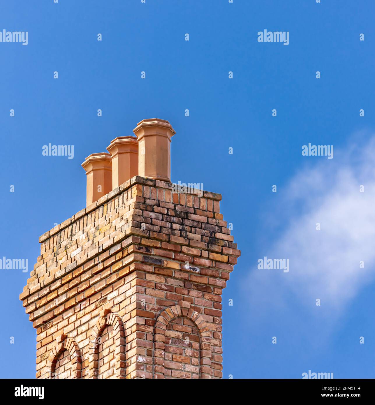 detail image of an expensive chimney on an house in the hamptons Stock ...