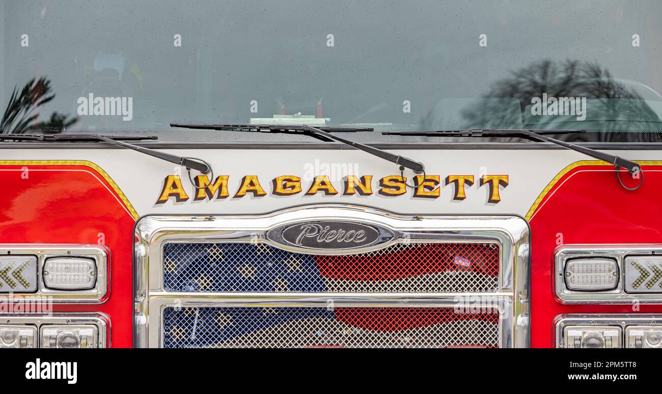 front end of an Amgansett fire truck Stock Photo - Alamy