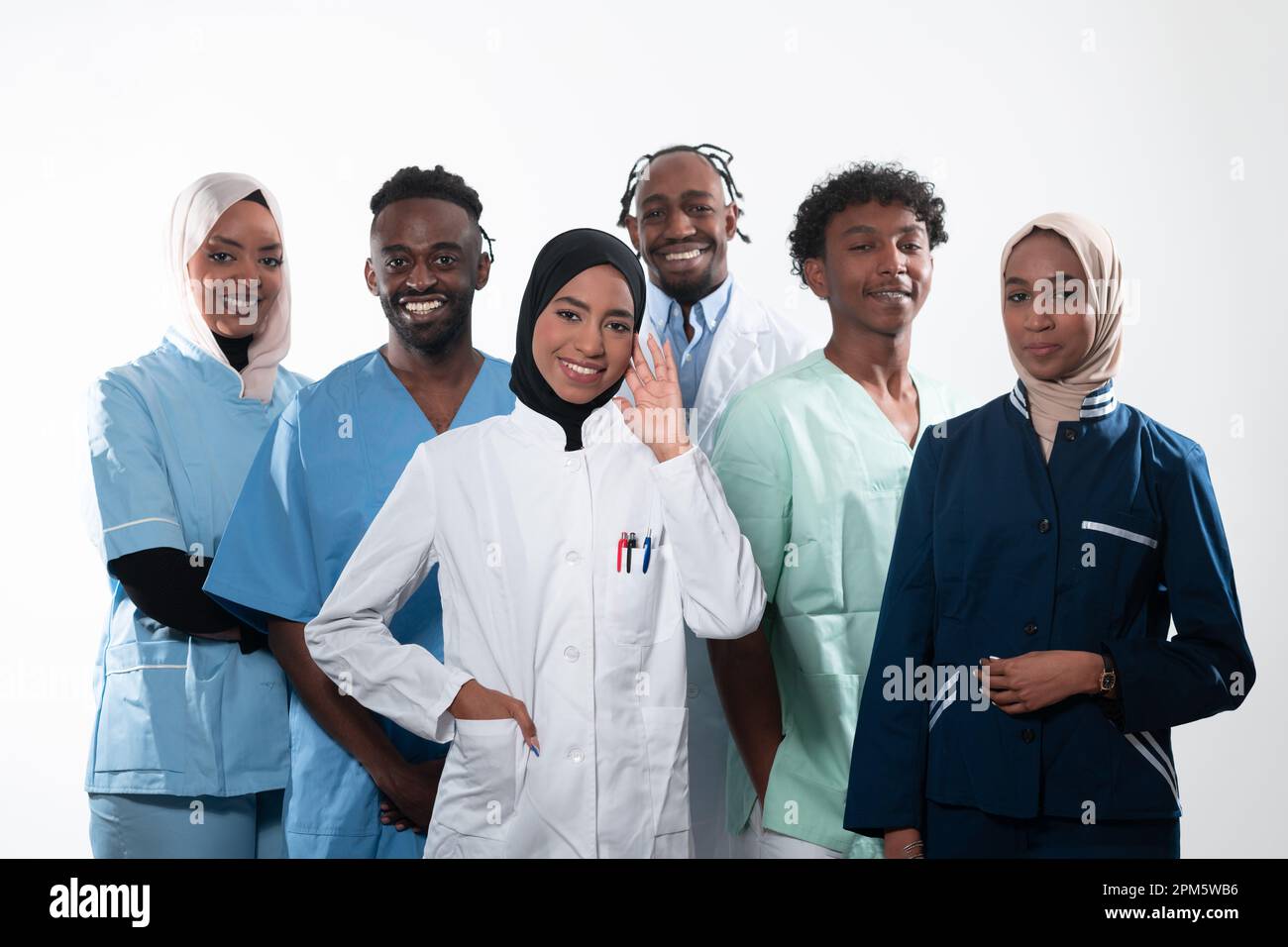 Team or group of a doctor, nurse and medical professional coworkers ...