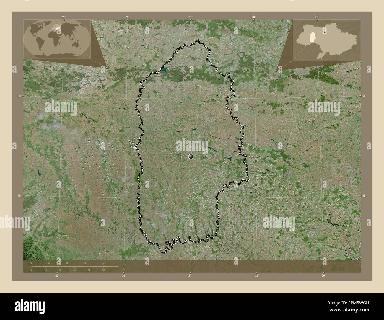 Khmel'nyts'kyy, region of Ukraine. High resolution satellite map ...