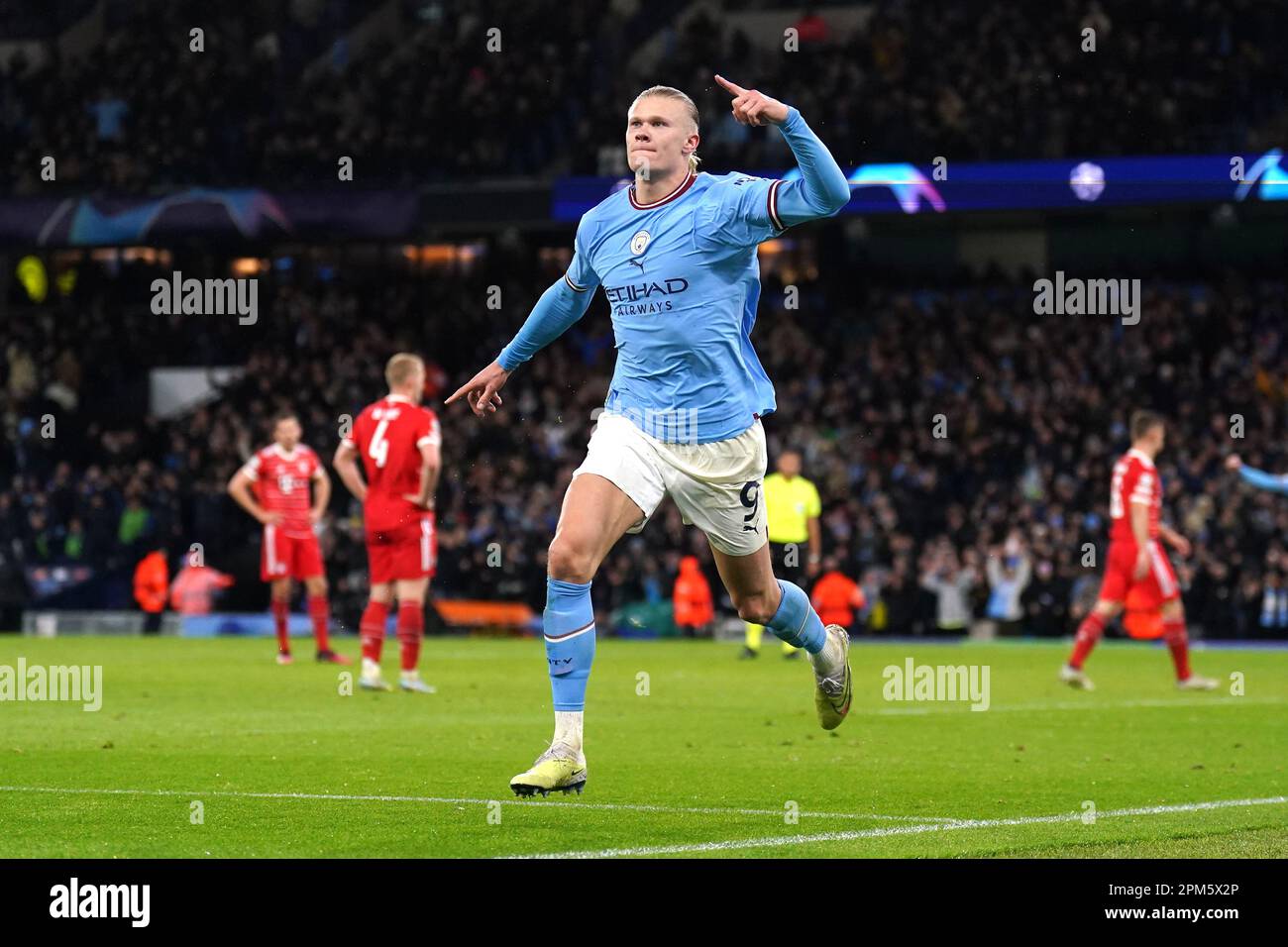 Manchester City's Erling Haaland celebrates scoring their side's third ...