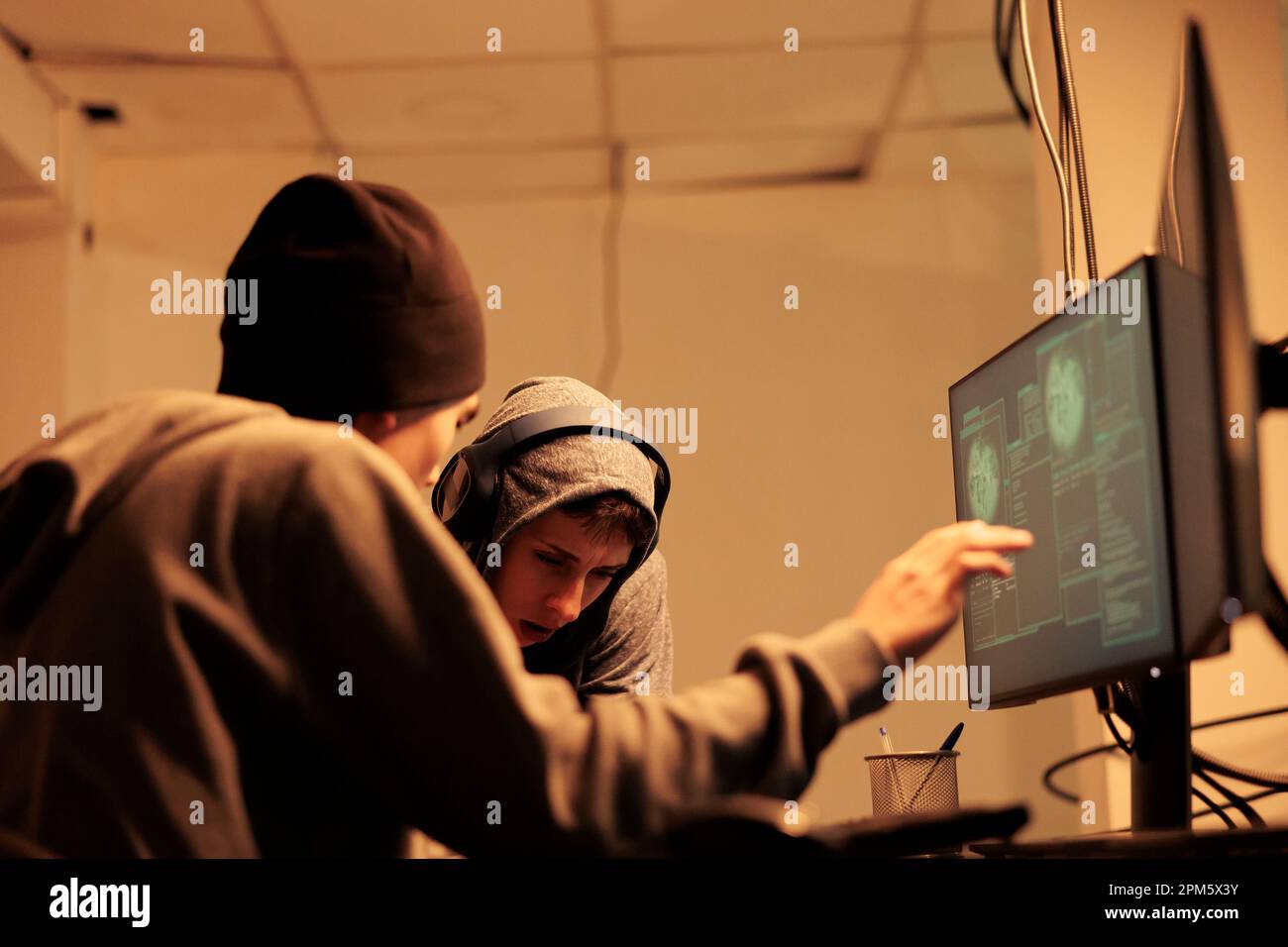 Cyberattack Criminals Hacking Database Stealing Electronic Information Cybercrime Data