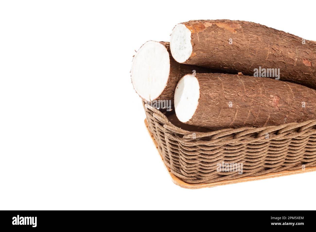 Fresh Organic Cassava Root - Manioc Esculenta; On White Background ...