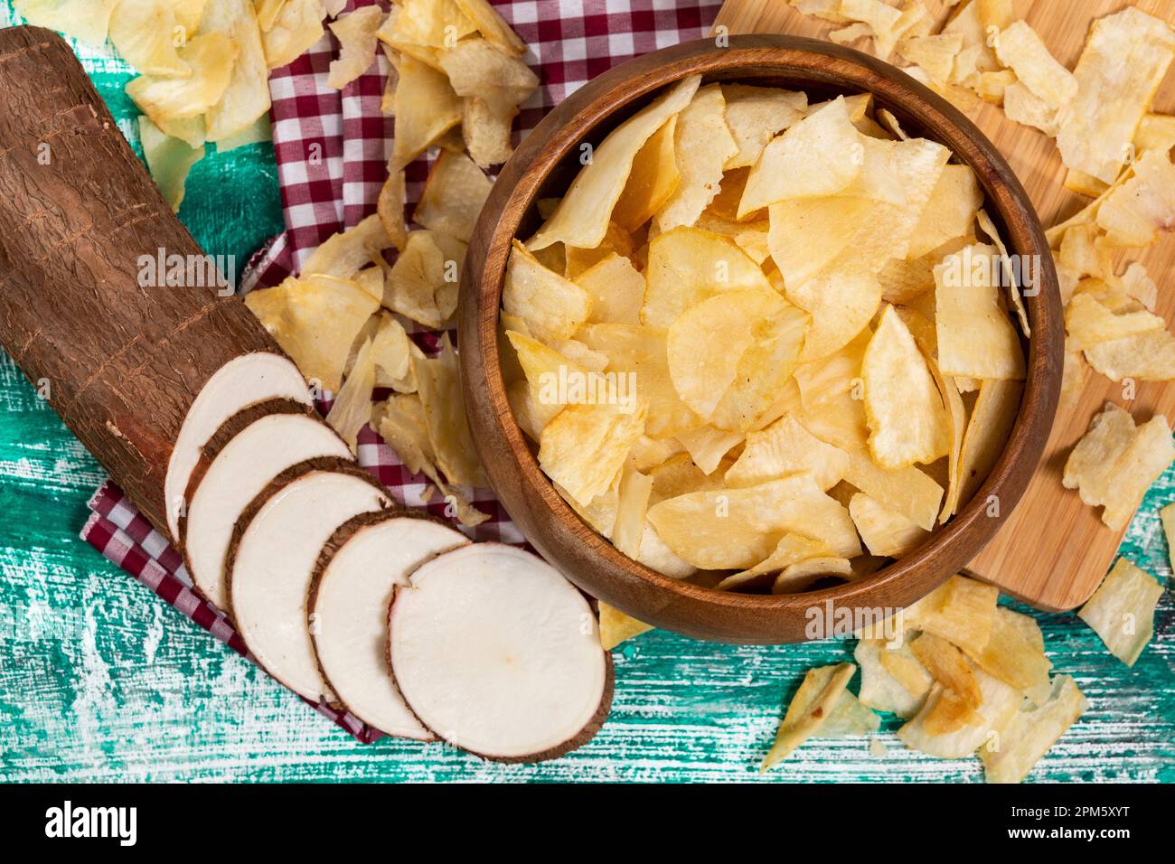Cassava Manioc Esculenta; Snacks Fried Yuca Flakes Stock Photo - Alamy
