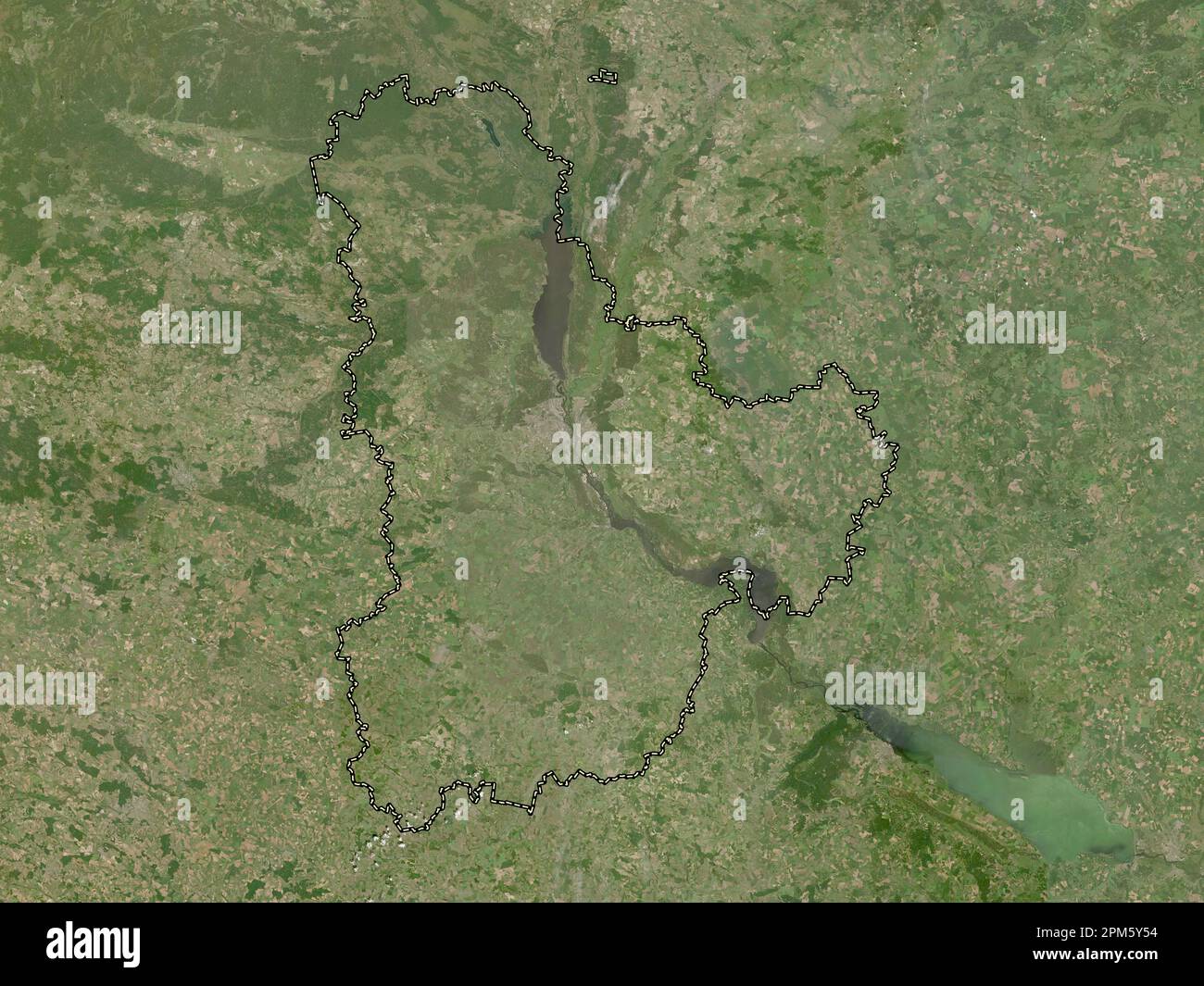 Kiev, region of Ukraine. Low resolution satellite map Stock Photo - Alamy