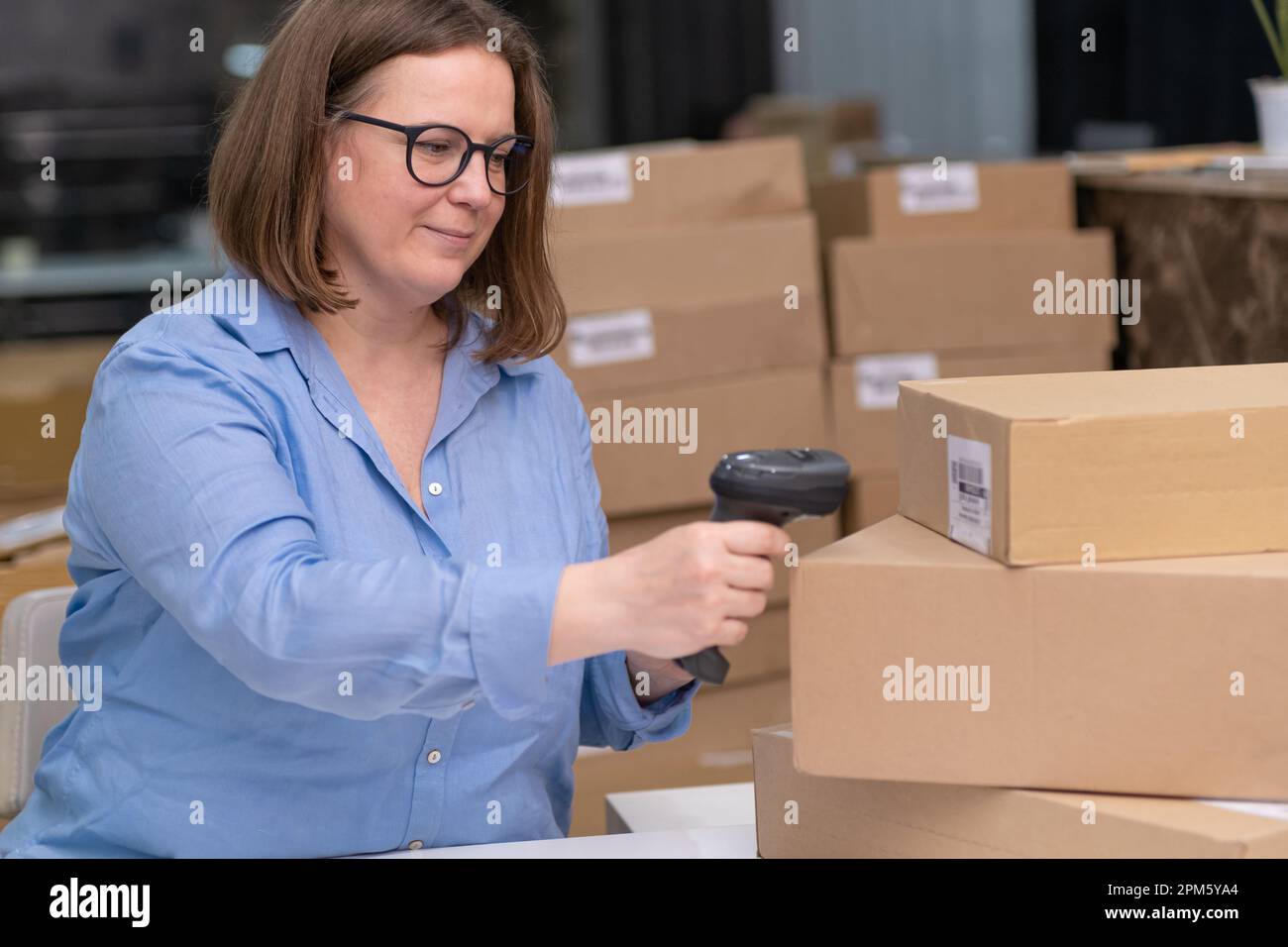 checking product and scanning barcodes on purchase orders while ...