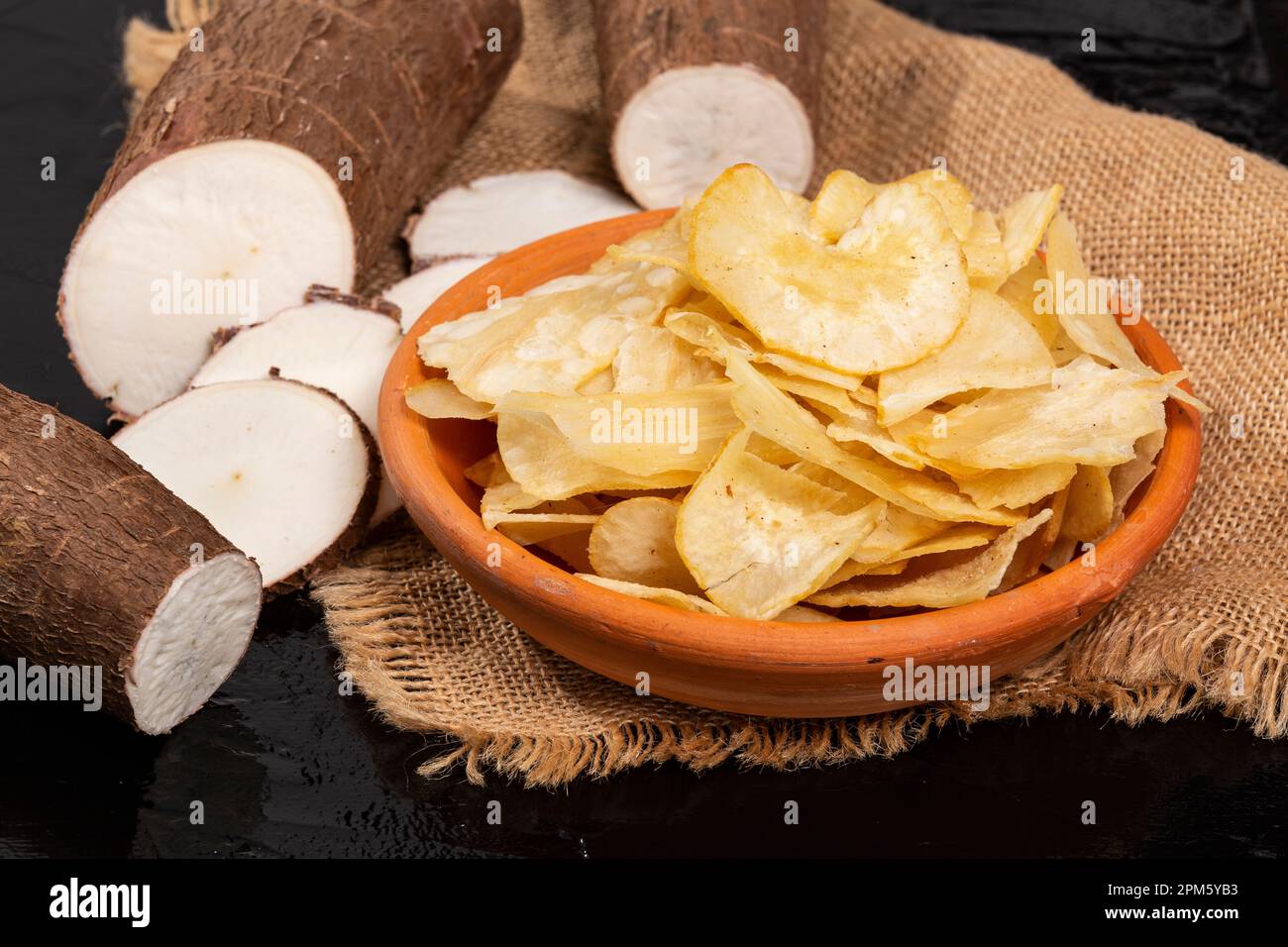 Cassava Manioc Esculenta; Snacks Fried Yuca Flakes Stock Photo - Alamy