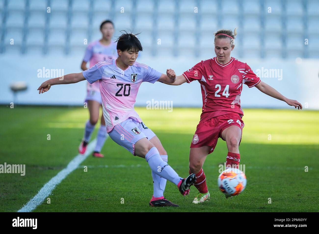 Odense, Denmark. 11th Apr, 2023. Aoba Fujino (20) of Japan and Josefine ...