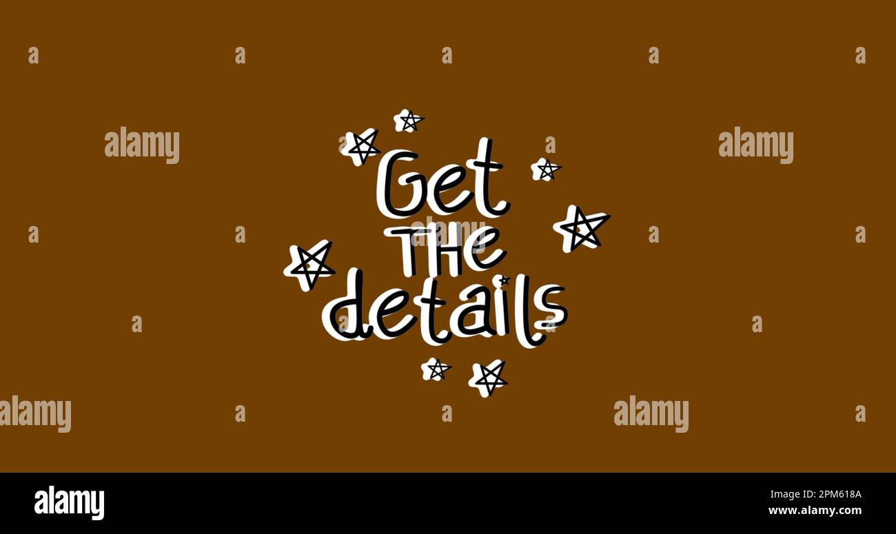 Image of get the details text with spots on orange background Stock ...