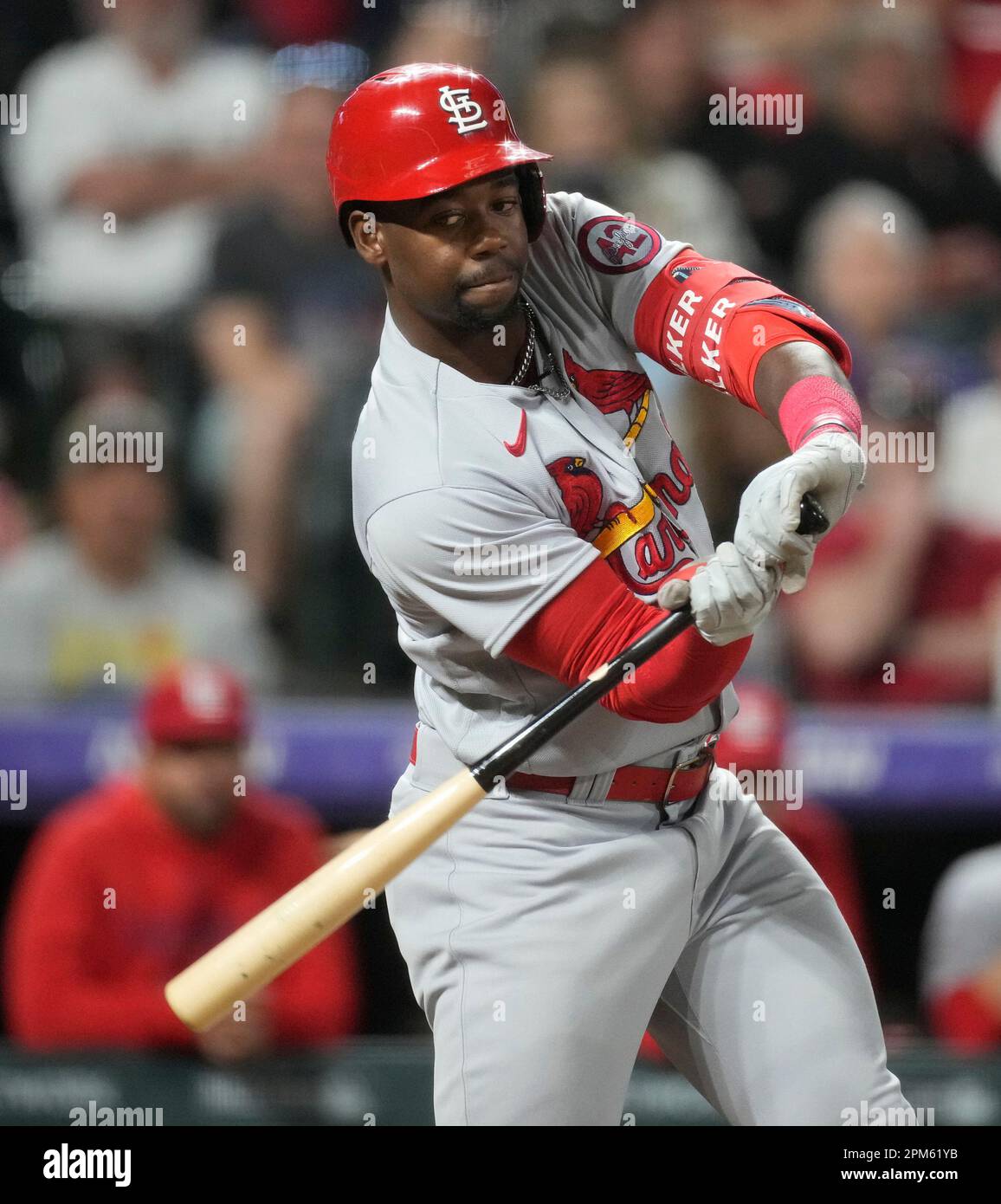 St. Louis Cardinals left fielder Jordan Walker (18) in the ninth inning ...