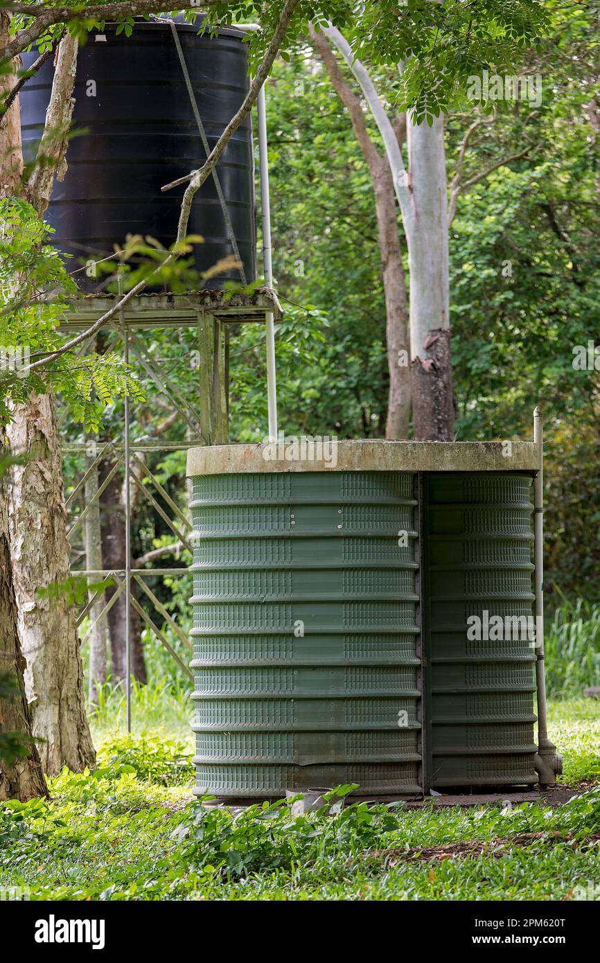 Water storage tank for an outdoor public toilet in a bushland picnic ...