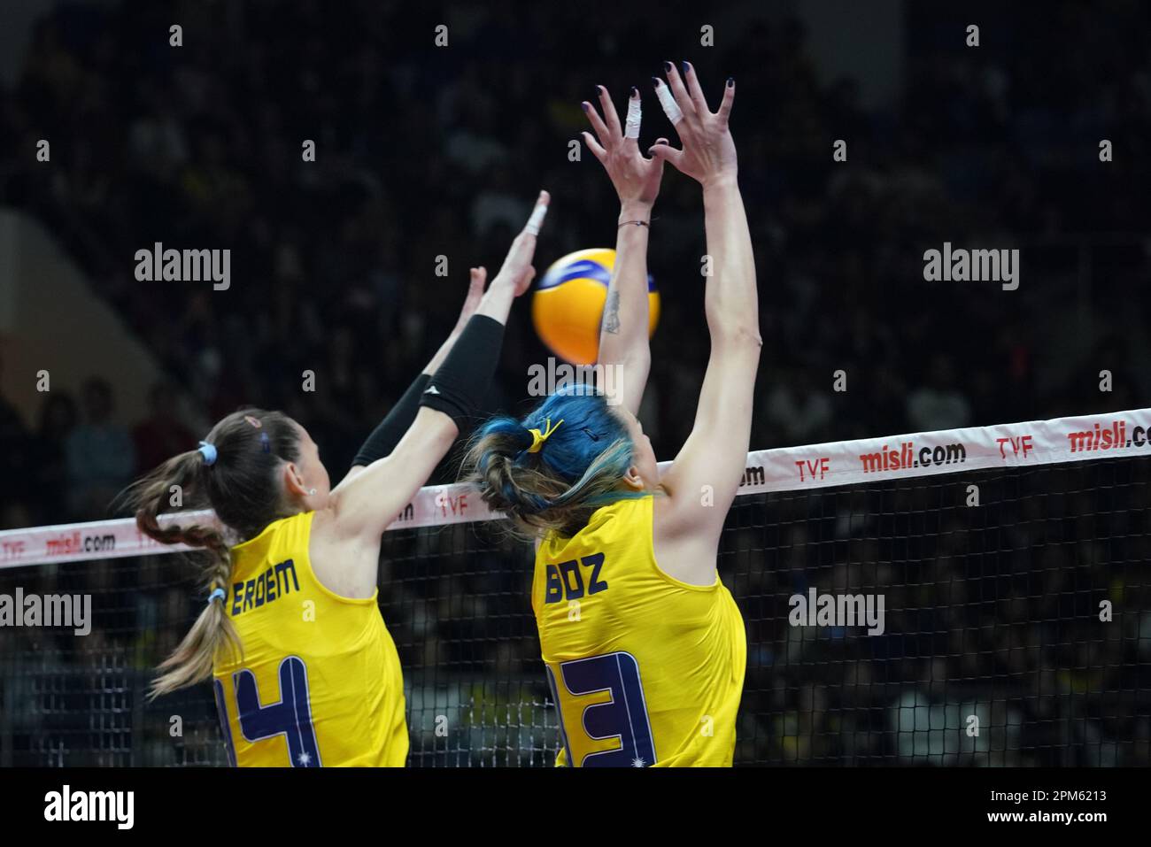 ISTANBUL, TURKIYE - NOVEMBER 02, 2022: Anna Lazareva and Meryem Boz in ...