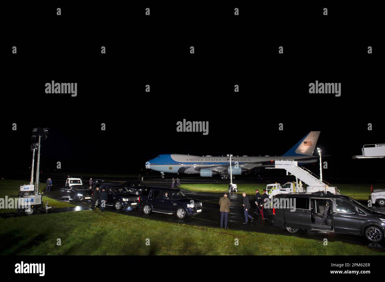 US President Joe Biden arrives on Air Force One at RAF Aldergrove ...