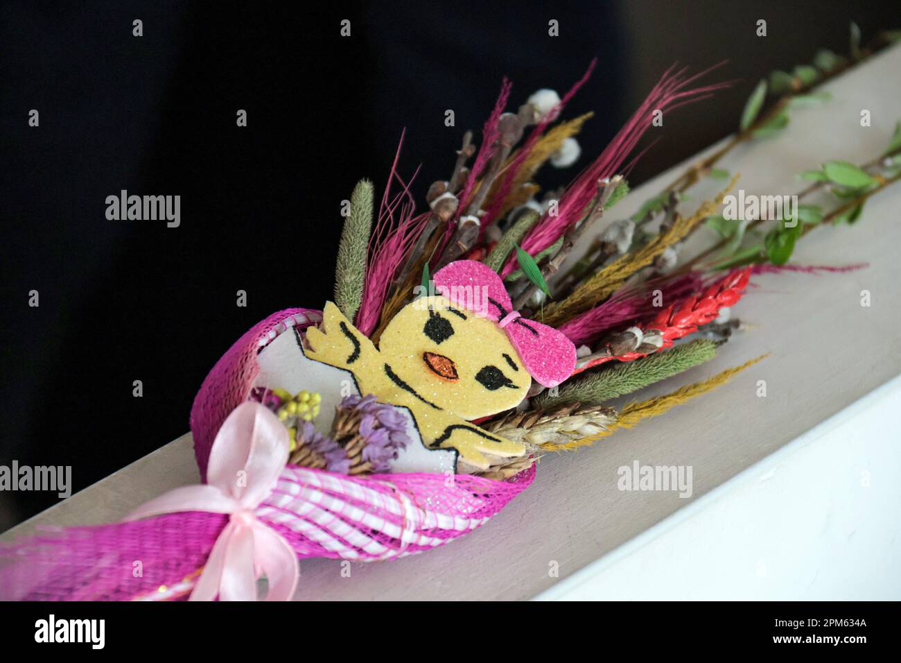 KYIV, UKRAINE - APRIL 09, 2023 - Willow branches are seen during the ...