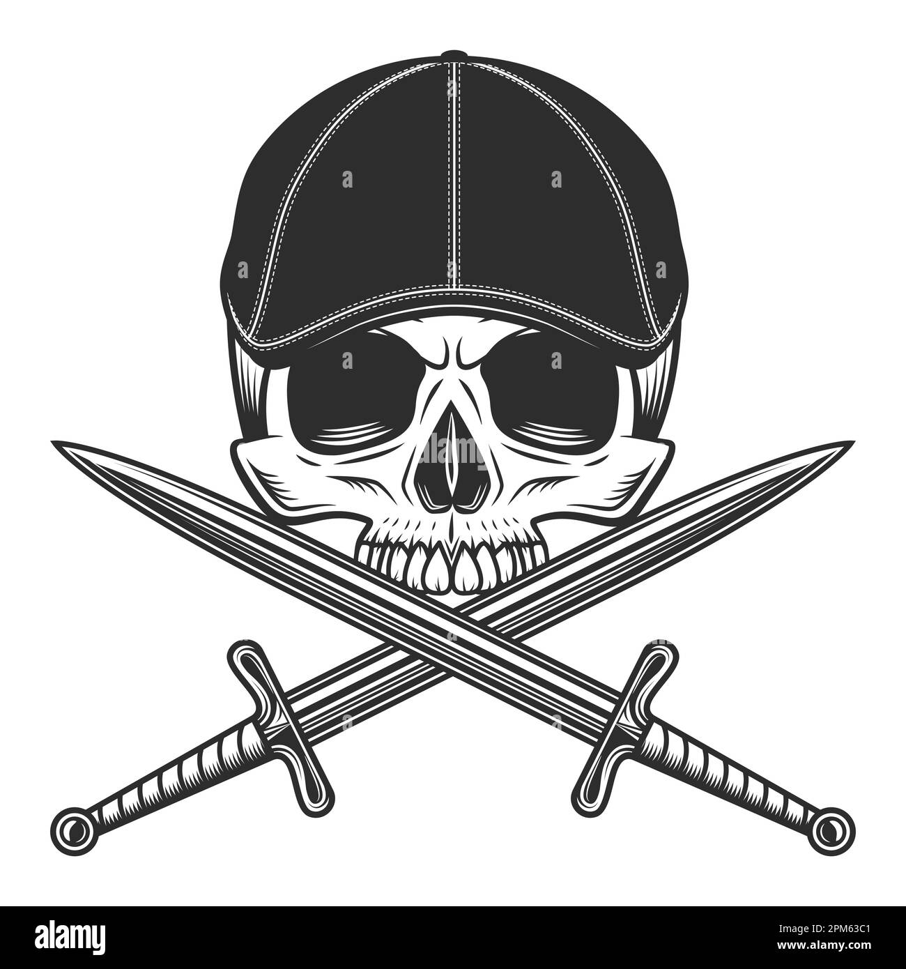 Skull without jaw in gangster gatsby tweed hat flat cap with knight ...