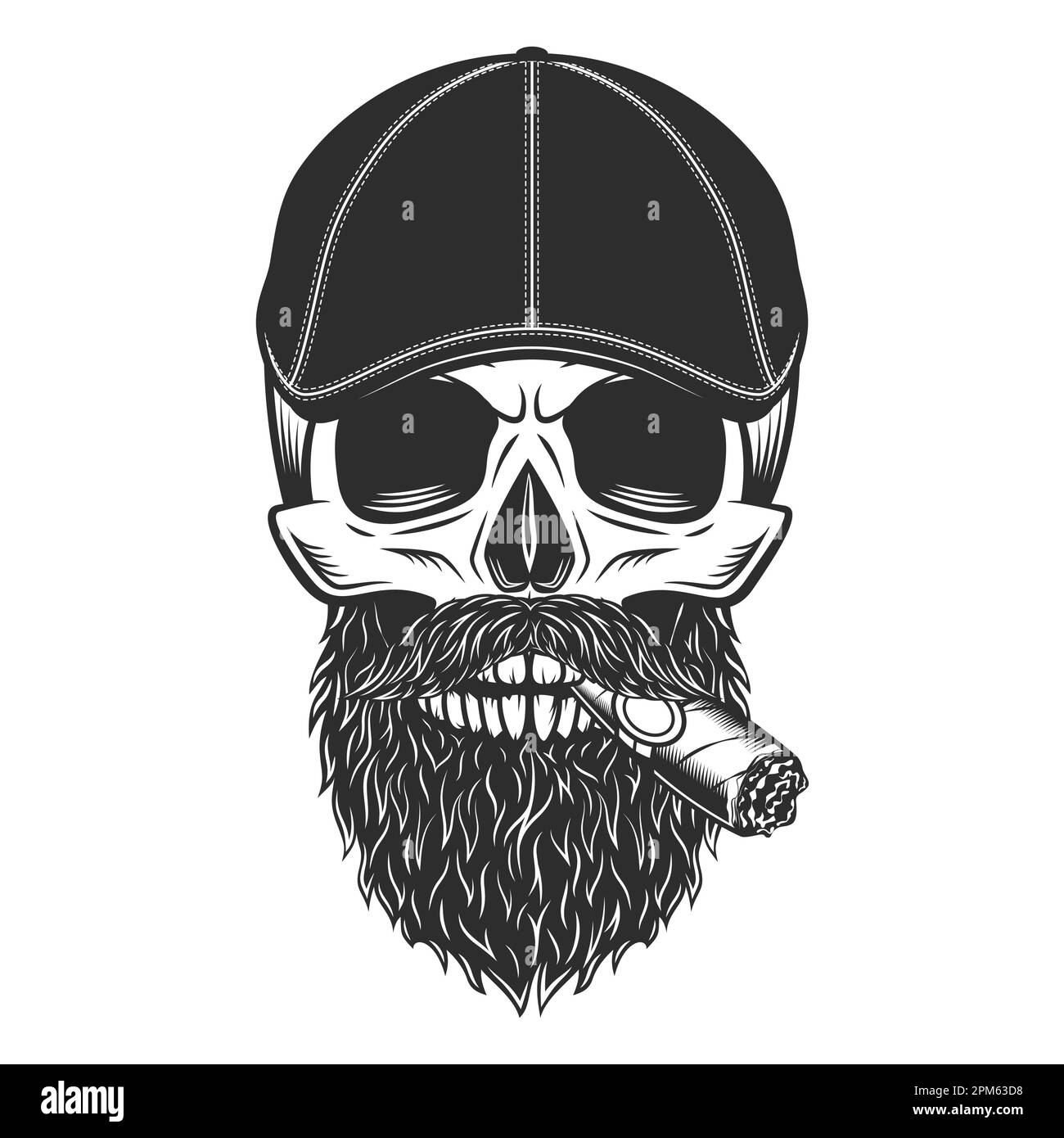 Skeleton with cigar and cap Black and White Stock Photos & Images - Alamy