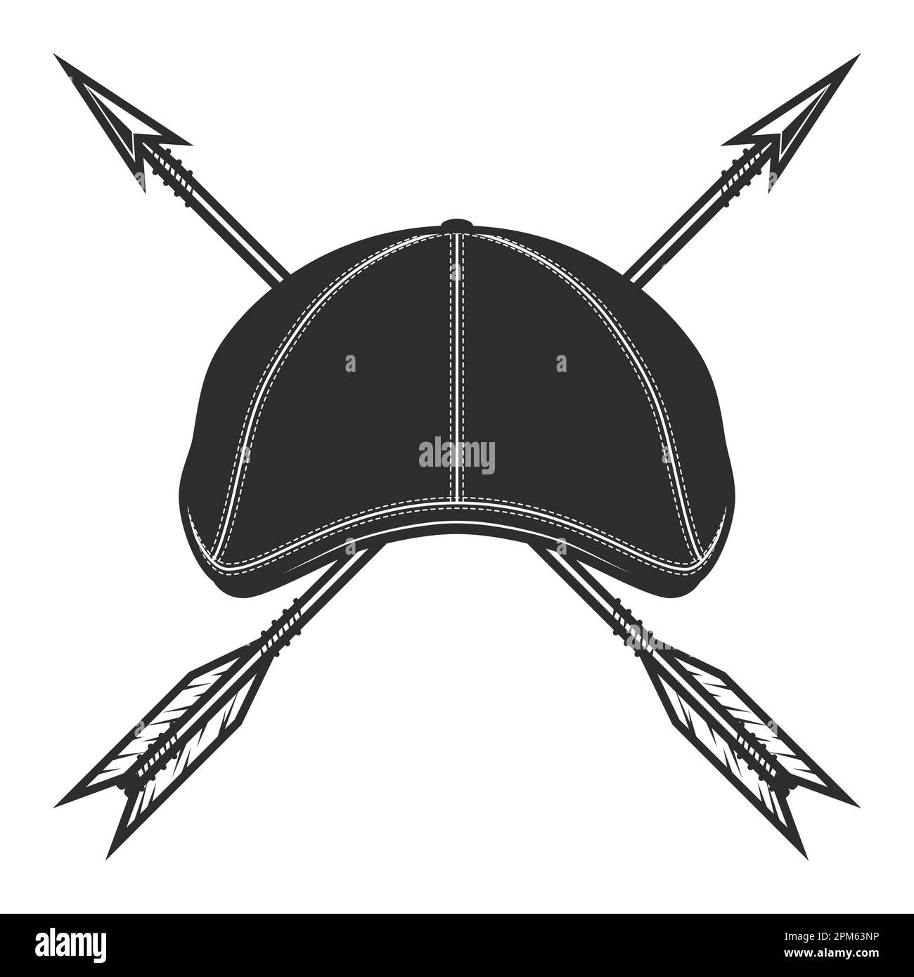 Flat cap gatsby tweed hat with sport hunting arrow vintage illustration ...