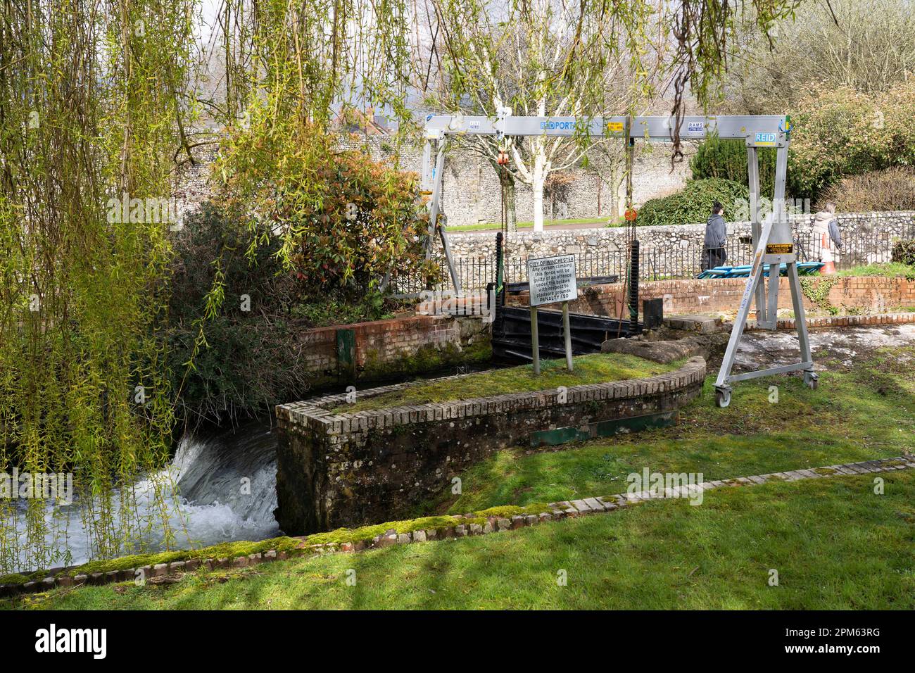 Flow control - a manually adjustable sluice gate held up by a Reid A ...