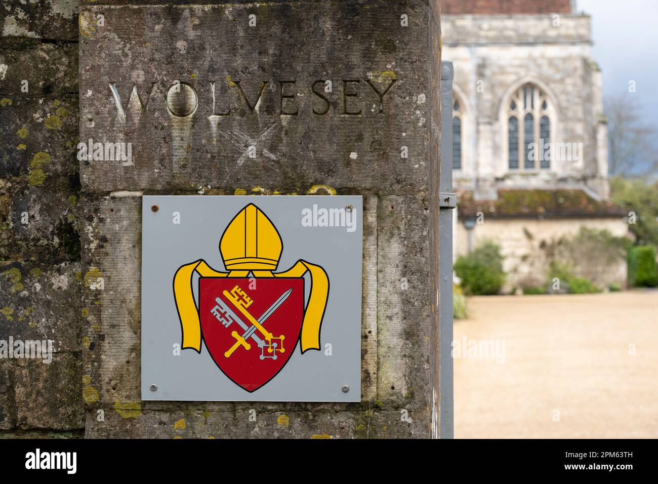The entrance to Wolvesey Palace, the official residence and office of ...