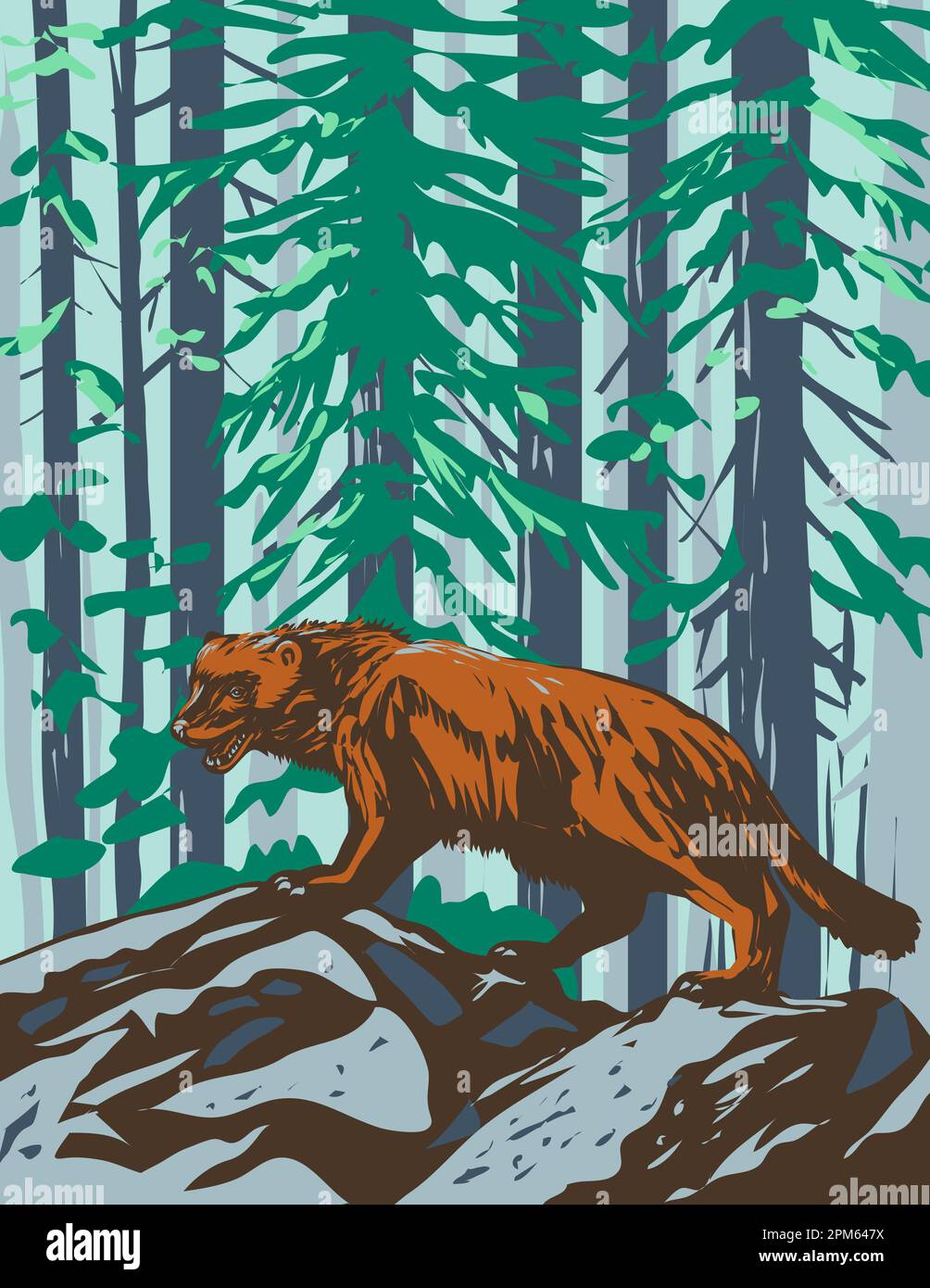 Yellowstone park poster hi-res stock photography and images - Alamy