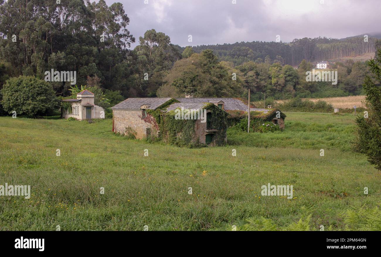 old, abandoned house in the countryside in Galicia, Spain Stock Photo ...
