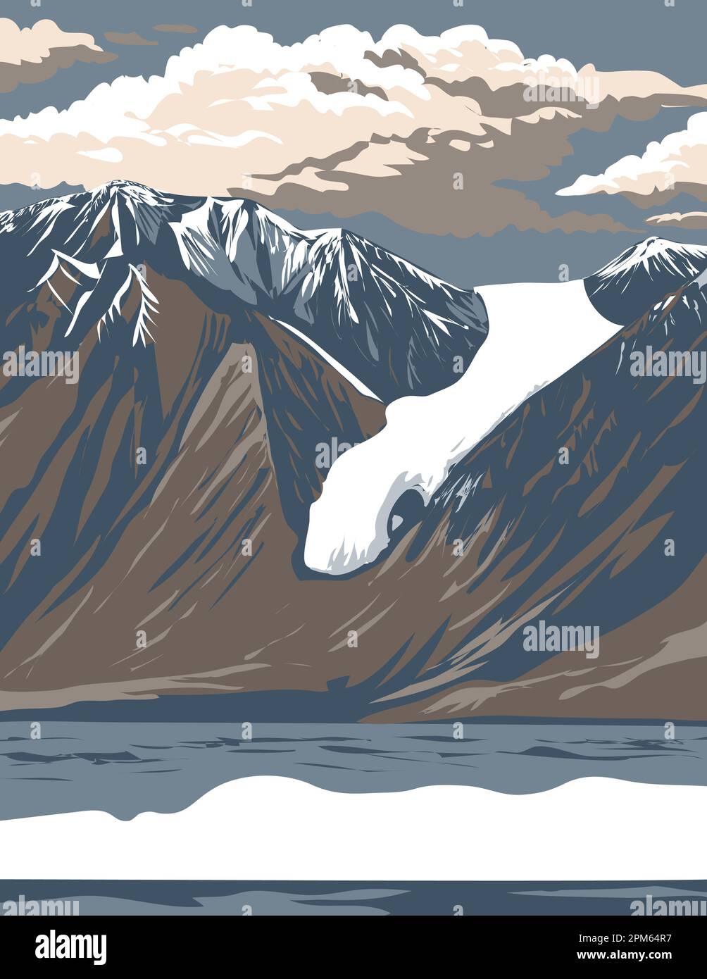 WPA poster art of Gull Glacier in Tanquary Fiord in Quttinirpaaq ...