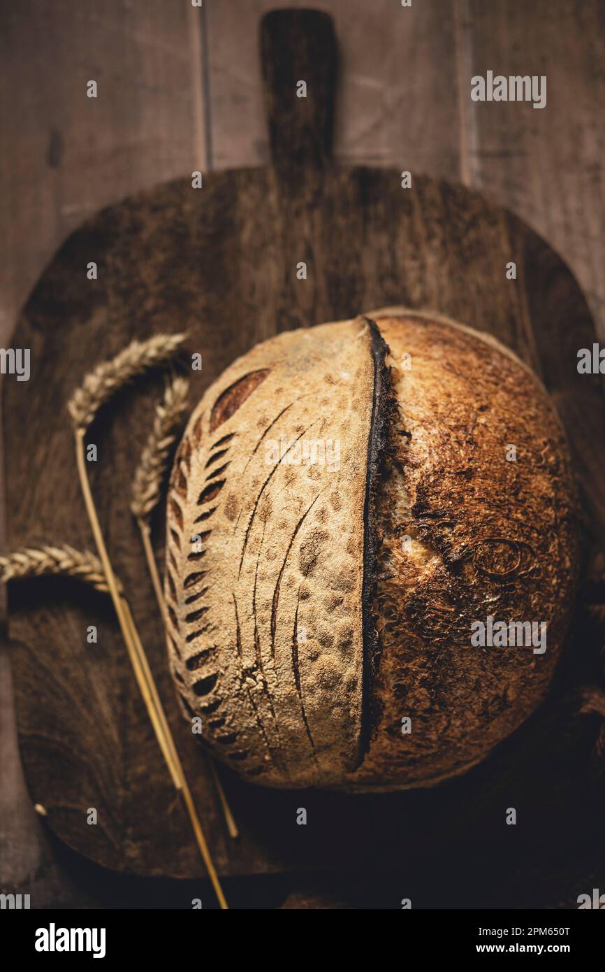 Fresh homemade rustic bread in a kitchen Stock Photo - Alamy