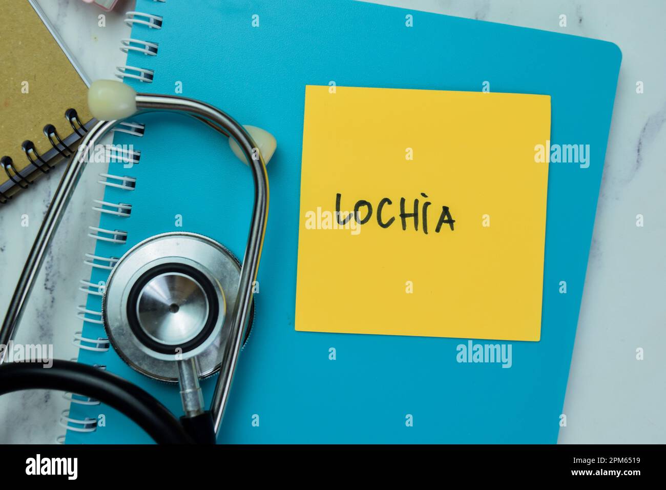Concept of Lochia write on sticky notes with stethoscope isolated on ...