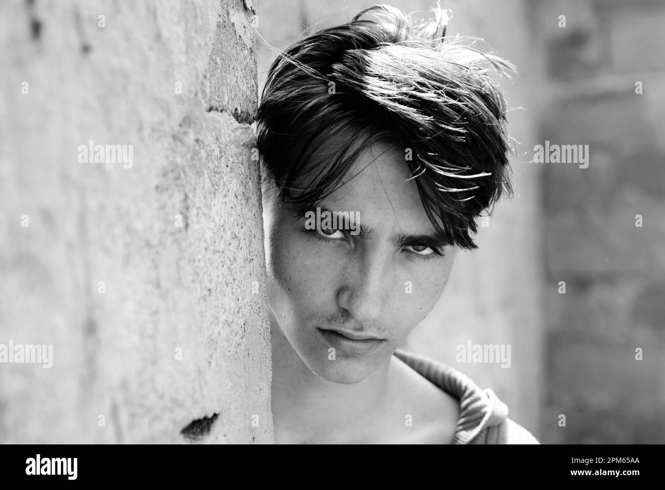 Close up portrait of a very handsome man. Serious man face. Man face ...