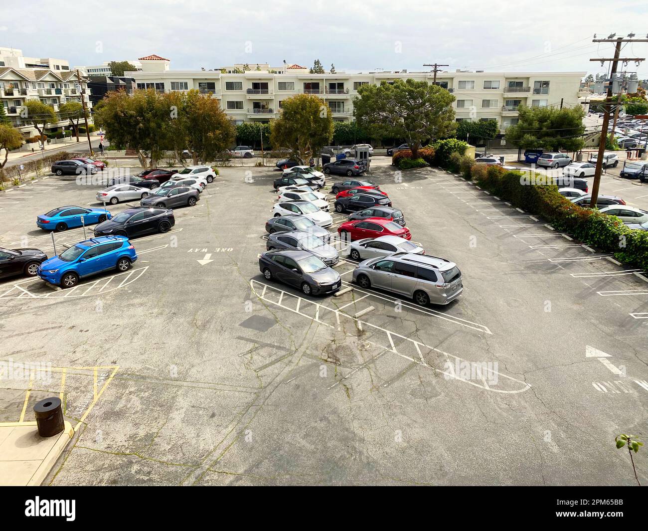 Parking lot, high angle view Stock Photo - Alamy